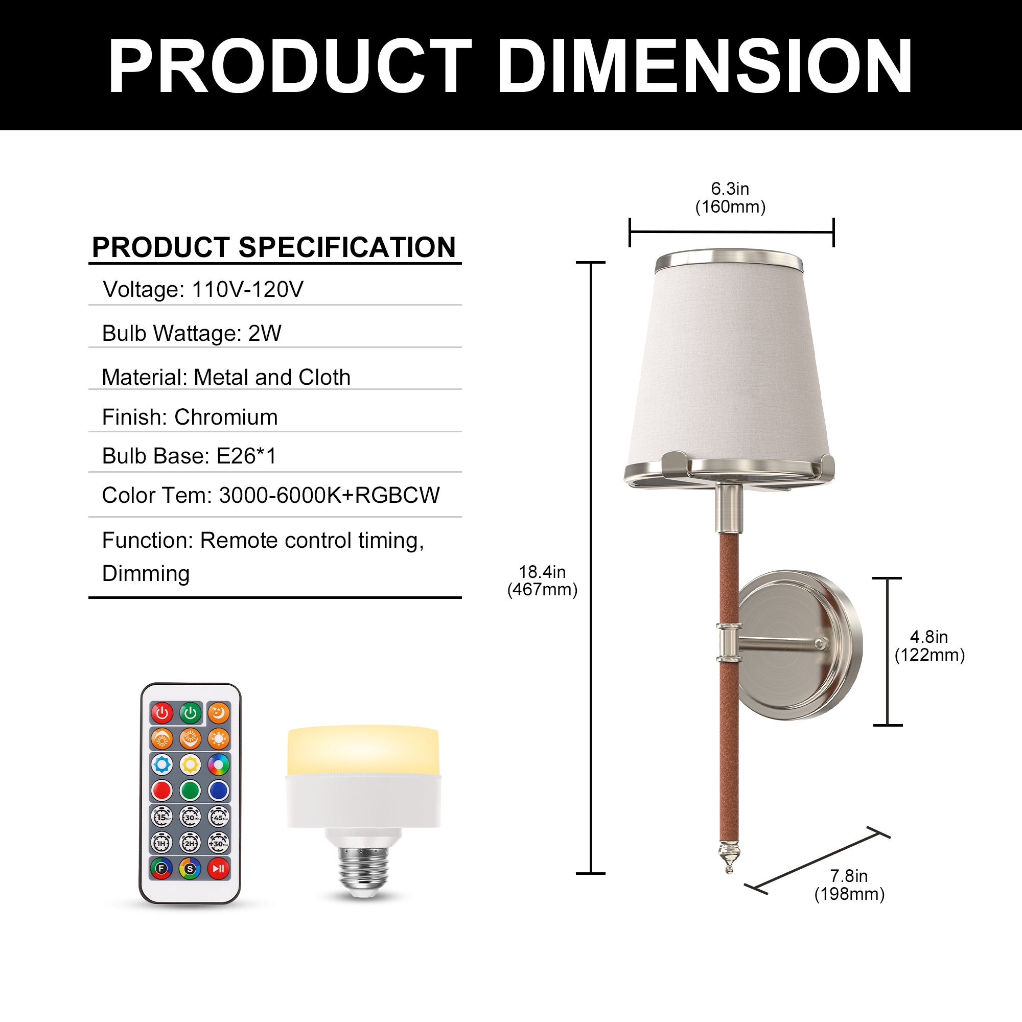 YANSUN 6.3-in W 2 -Light Oil-rubbed Chrome Wall Sconce in the Wall ...