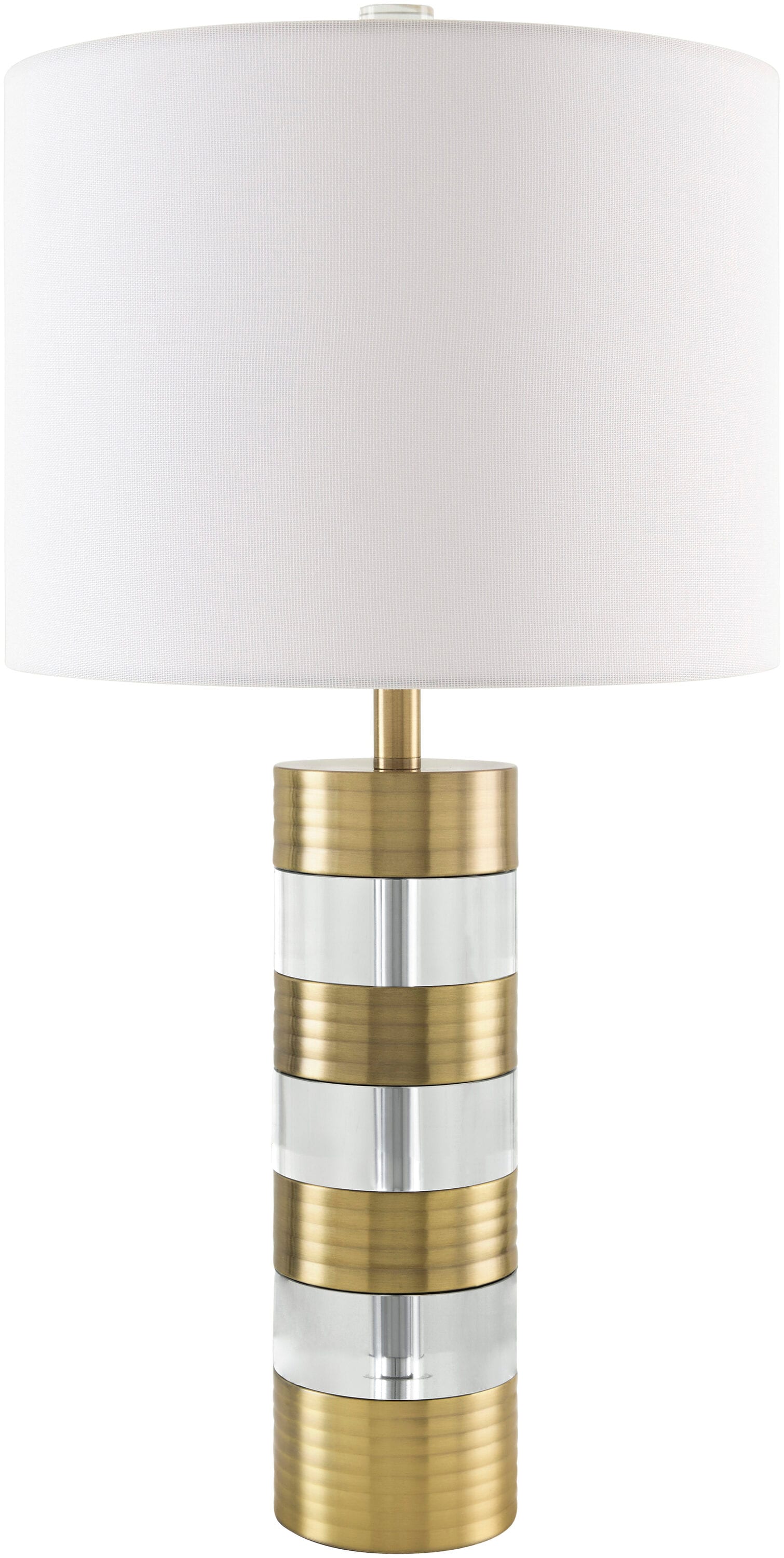 Livabliss Orrefor 23-in White/Clear On/Off switch Table Lamp with Linen ...