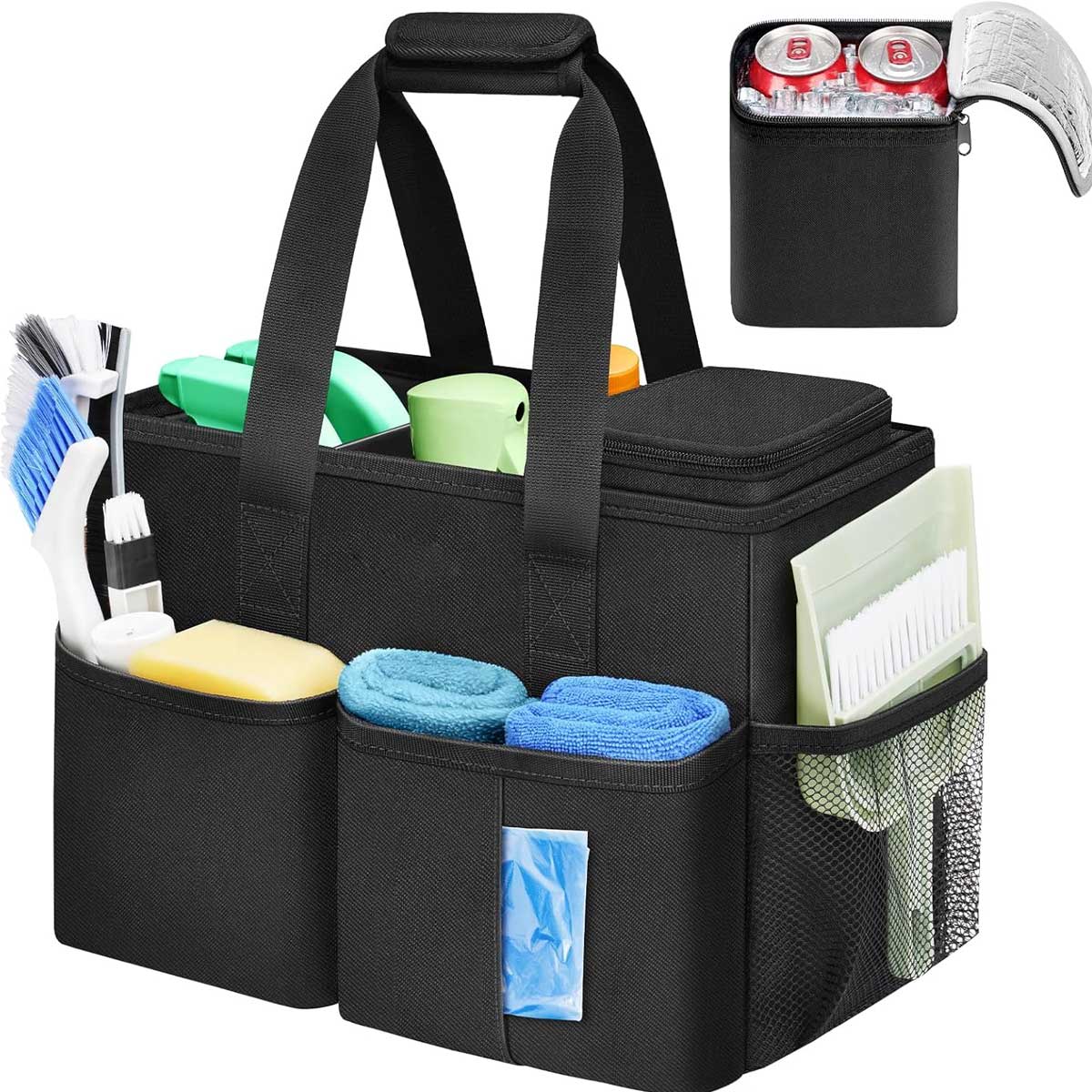 Aoibox Cleaning Caddy with Insulated Bag Water Resistant Cleaning ...