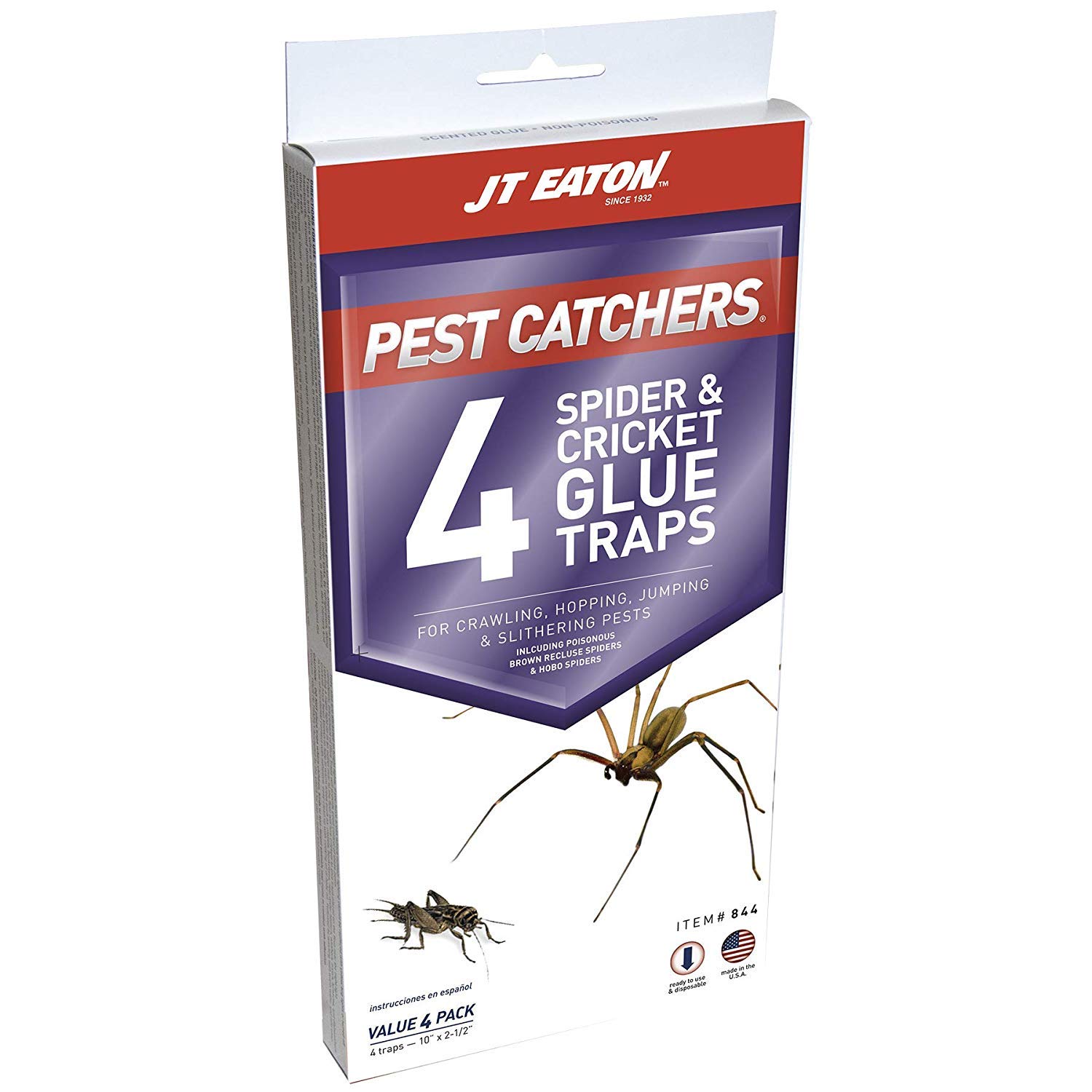 JT Eaton 844 Spider and Cricket Glue Traps - Non-Toxic, Mess-Free Pest ...