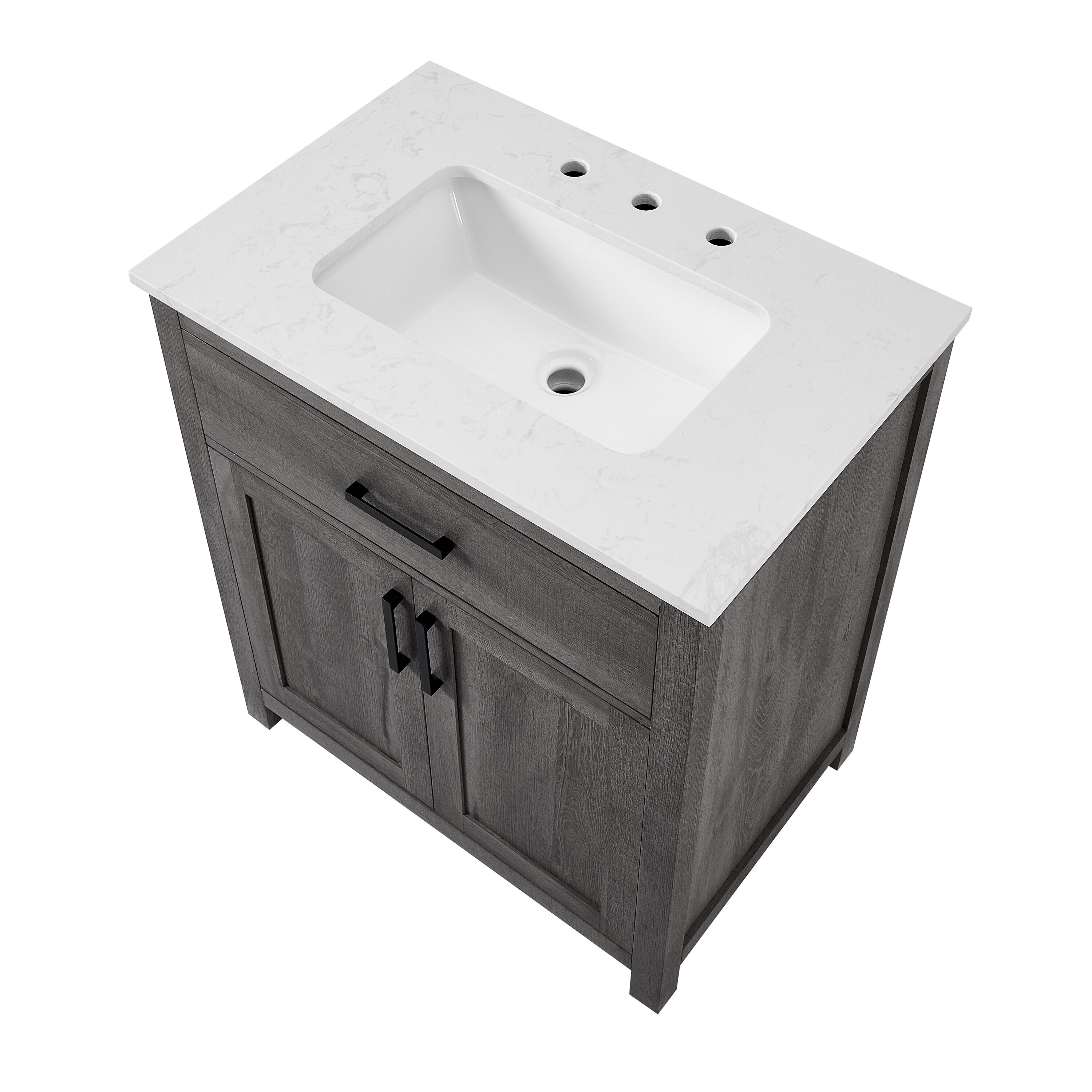 BridgePoint Home Ella 30-in Grey Brown Undermount Single Sink Bathroom ...