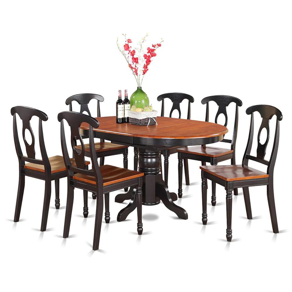 East West Furniture 7 Pc Dining room set Oval Dining Table and 6 Dining ...