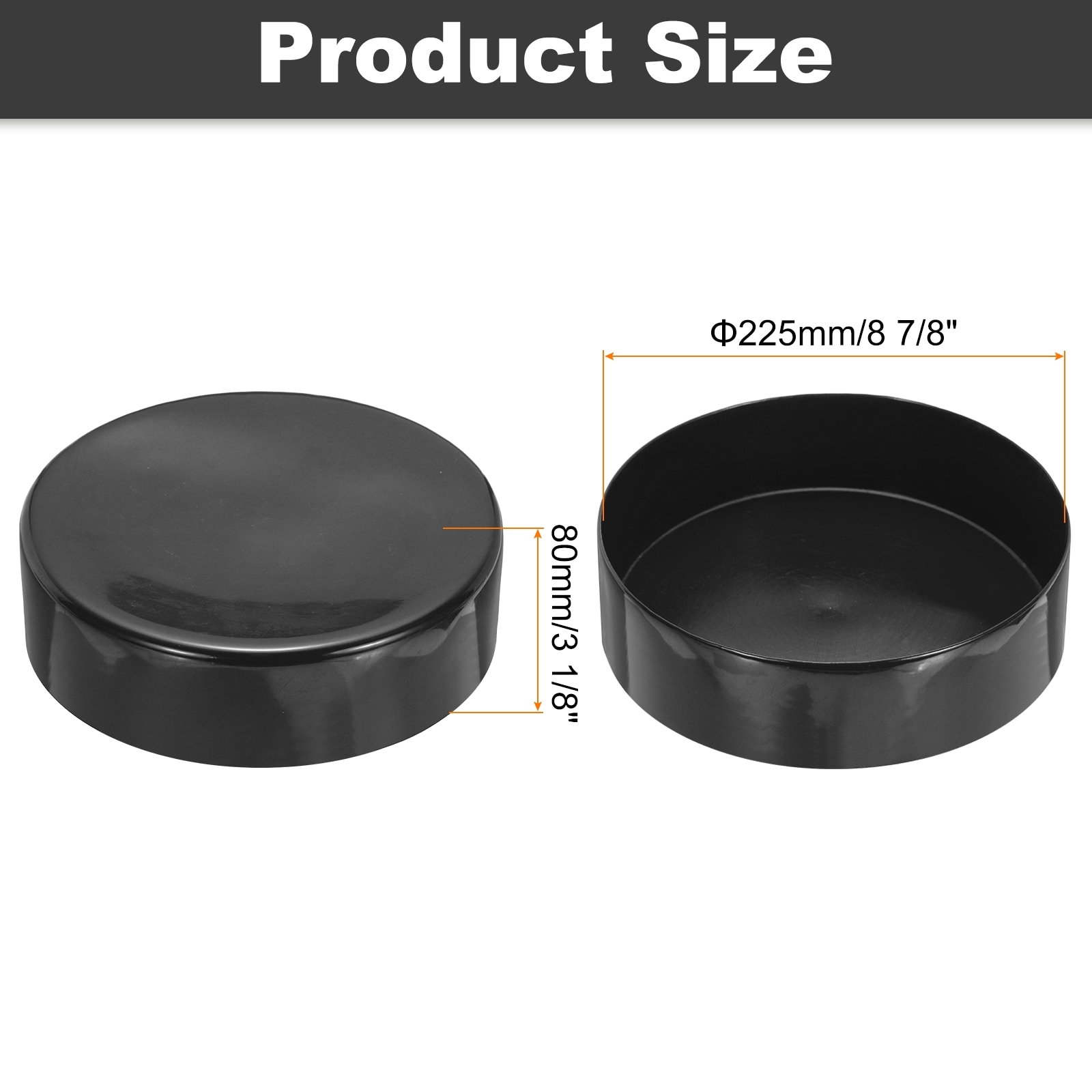 Unique Bargains 225mm (8 7/8 Inch) ID Rubber End Caps Round Vinyl Plug ...