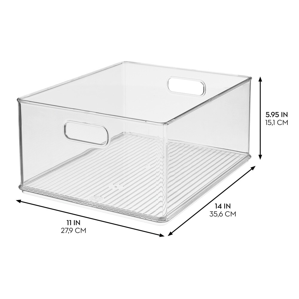 iDesign Stackable Plastic Storage Bin with Handles - Clear - Made in ...