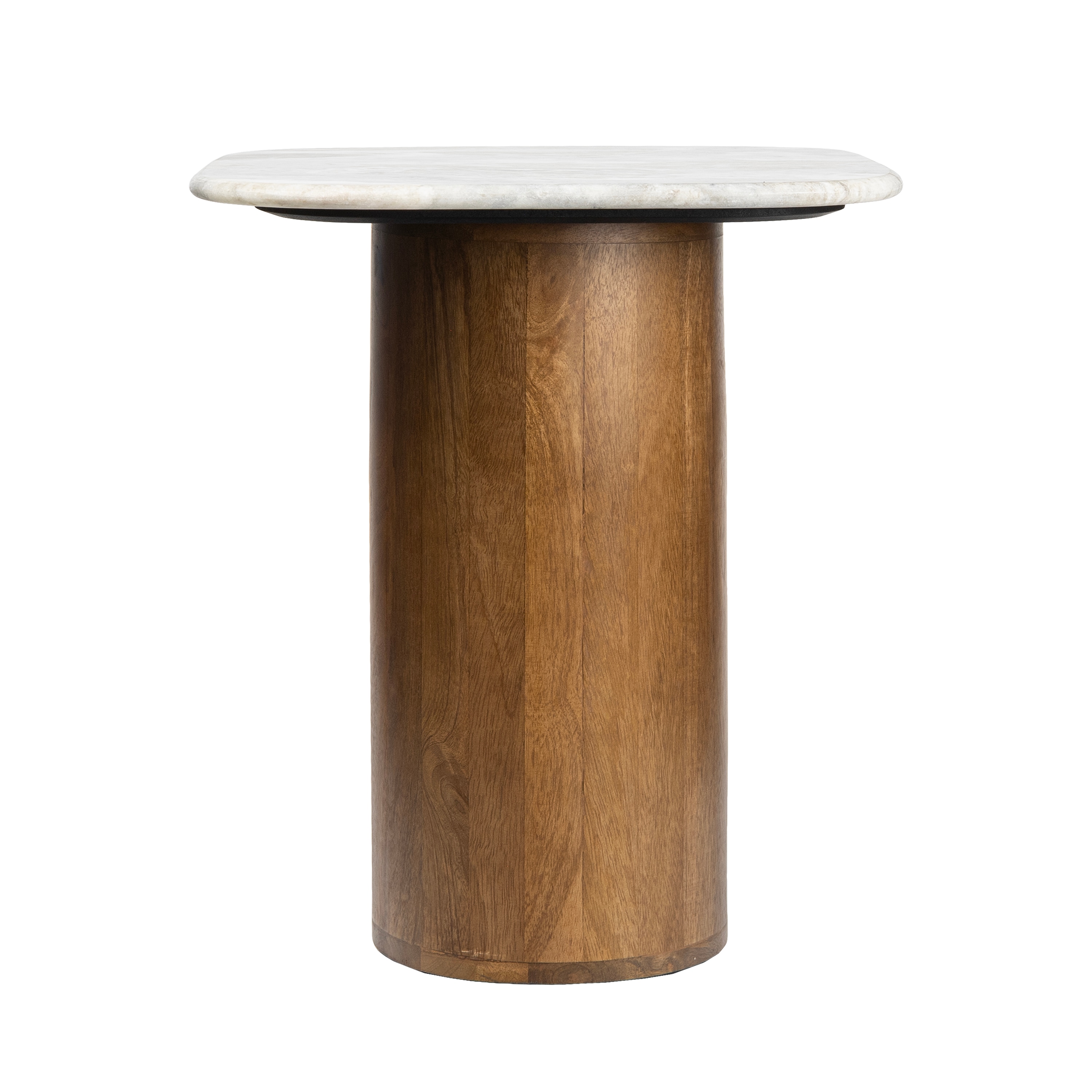 JONATHAN Y Milos Minimalist 15.75-in W x 18-in H White Marble/Honey ...