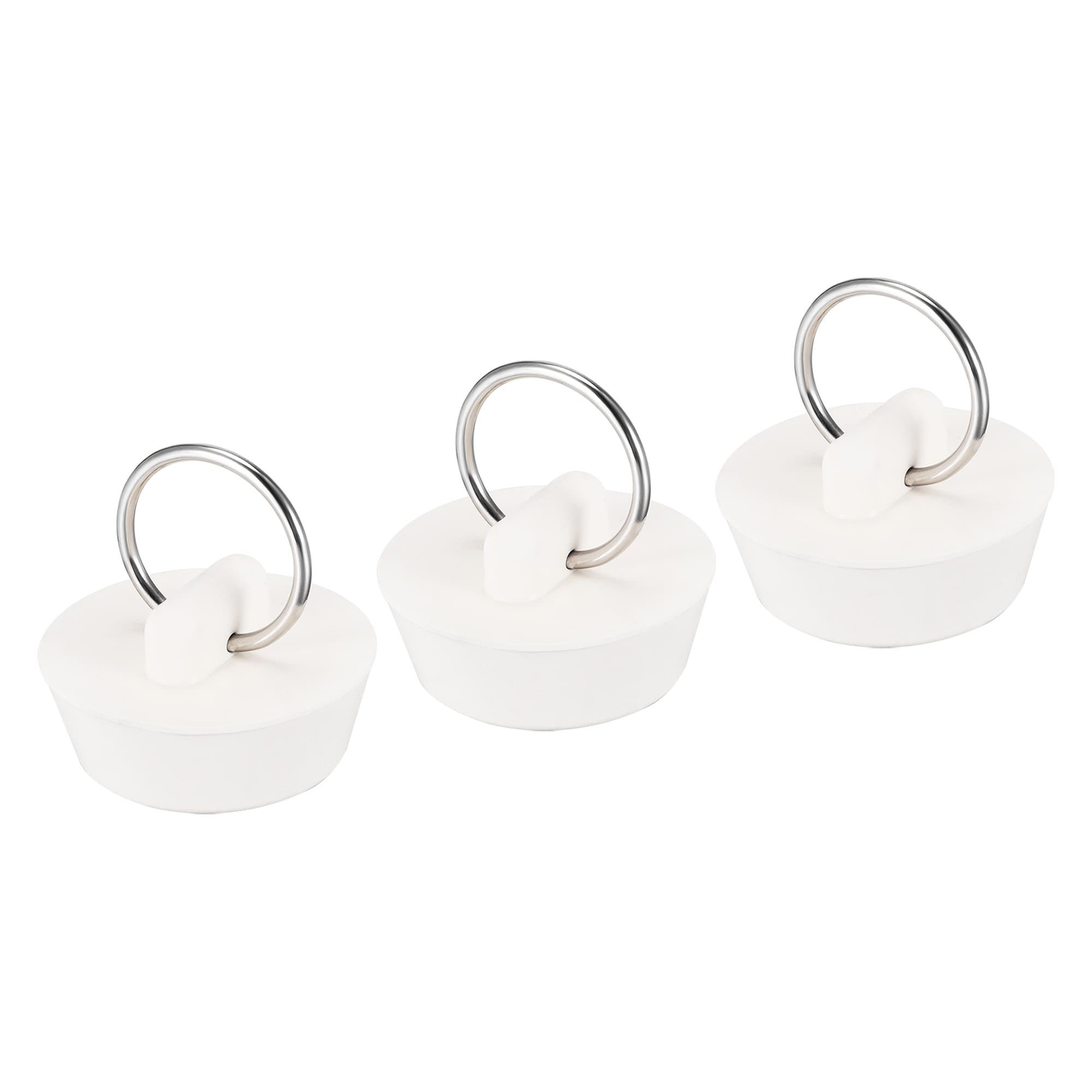 Unique Bargains Rubber Sink Plug White Drain Stopper Fit 1-1/8 Inch to ...