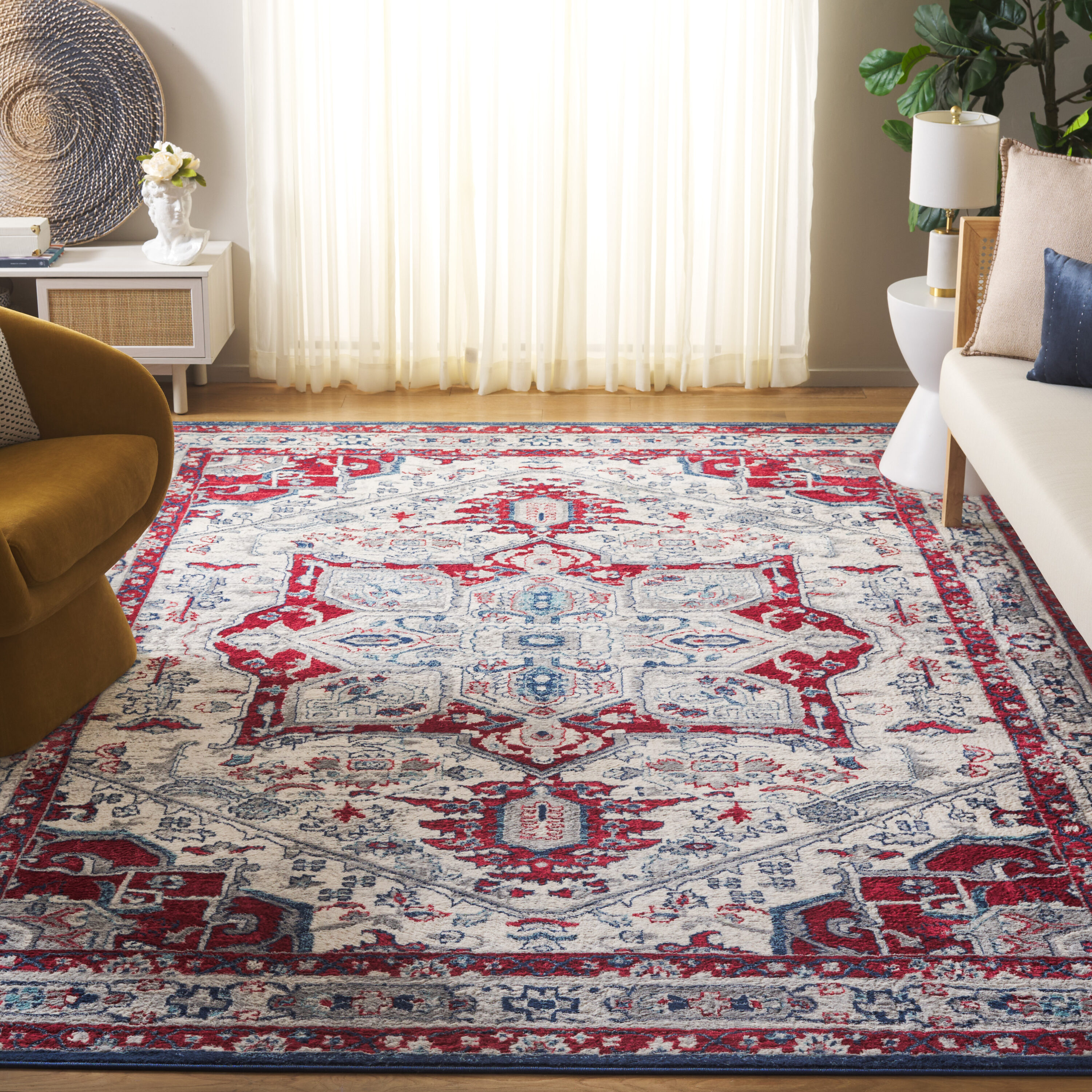 Safavieh Brentwood 852E Ivory/Red 6ft x 9ft Medium Rectangle Rug in the ...