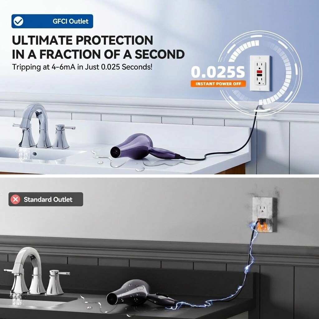 AOIZGMY 15 Amp GFCI Outlet Self Test Tamper Resistant Receptacle LED ...