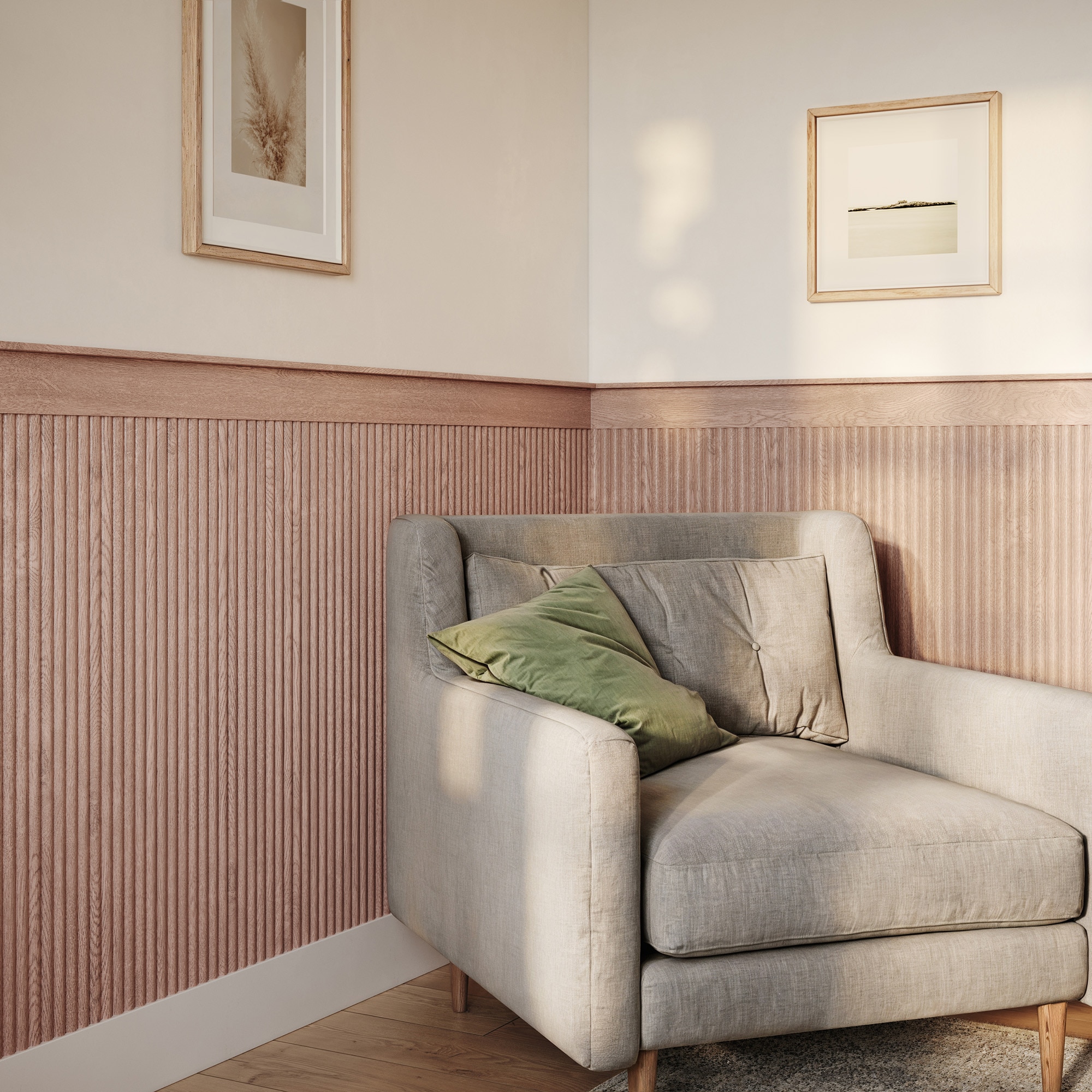 Ornamental Mouldings 5-in x 4-ft Natural Unfinished Reeded Red oak Wall ...