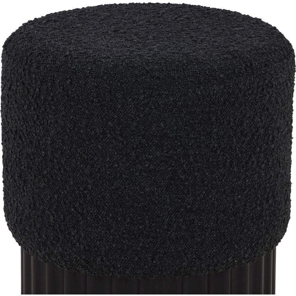 Meridian Veranda Black Boucle Fabric Ottoman Stool in the Ottomans ...