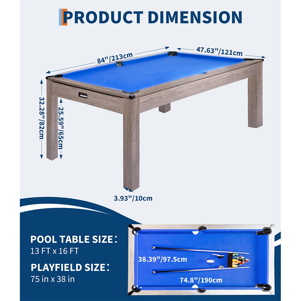 Garvee 7 ft Pool Table for Adults Complete Billiard Set with 2 Cues 16 ...