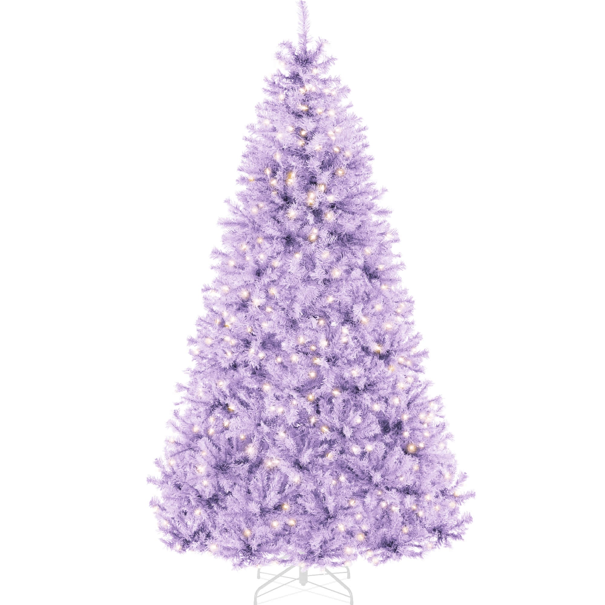 Best Choice Products 7.5ft Pre-Lit Lavender Christmas Tree Artificial ...