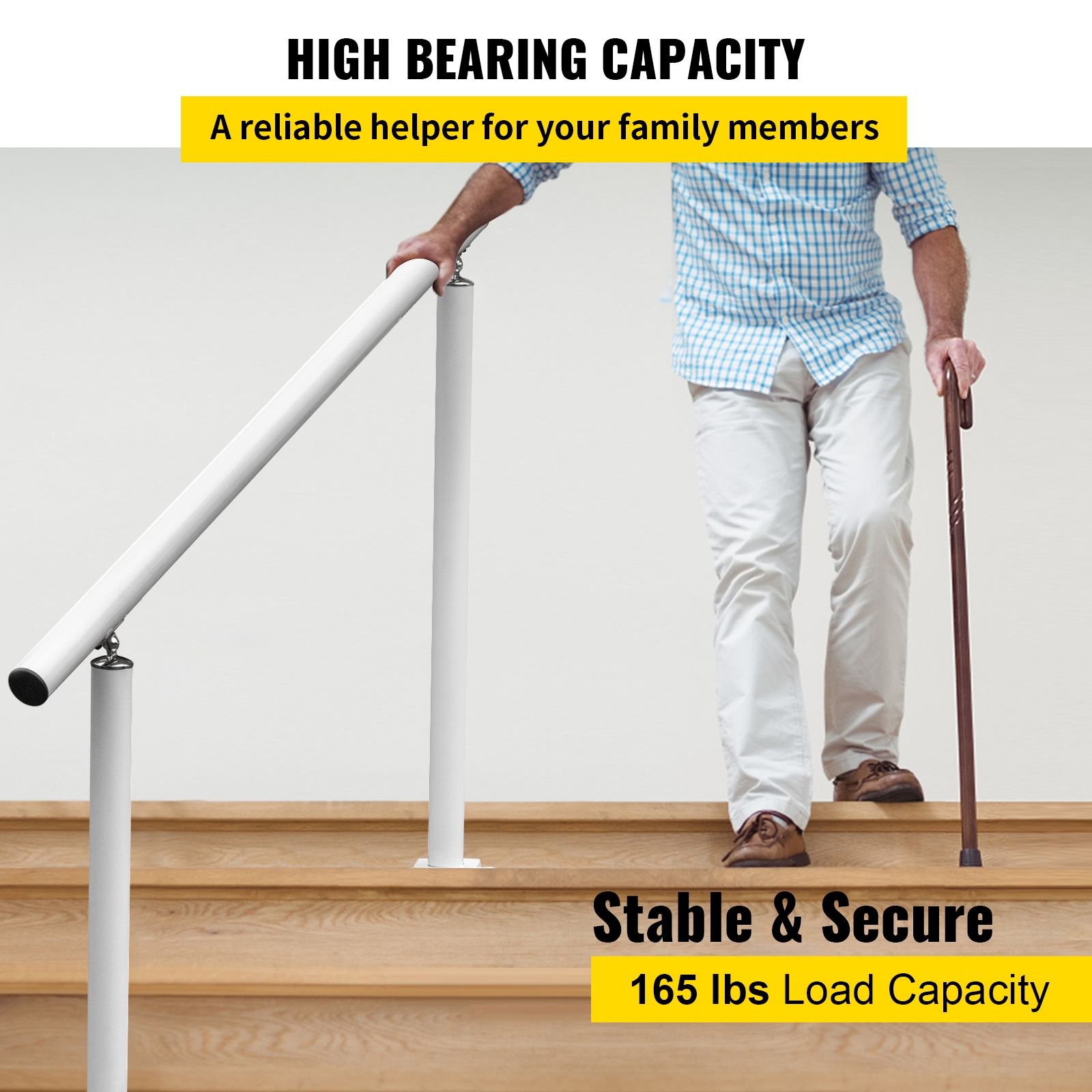 LOVMOR 3-ft x 36-in White Aluminum Deck Handrail Kit in the Deck ...