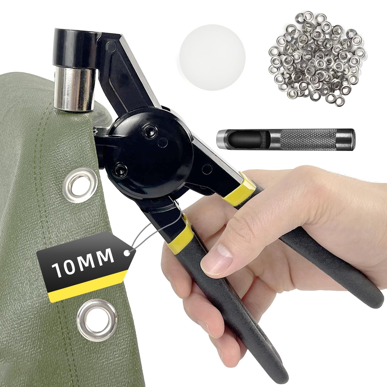 Phyfalip Grommet Tool Kit 3 8 Inch Handheld Eyelet Kit Manual Press ...