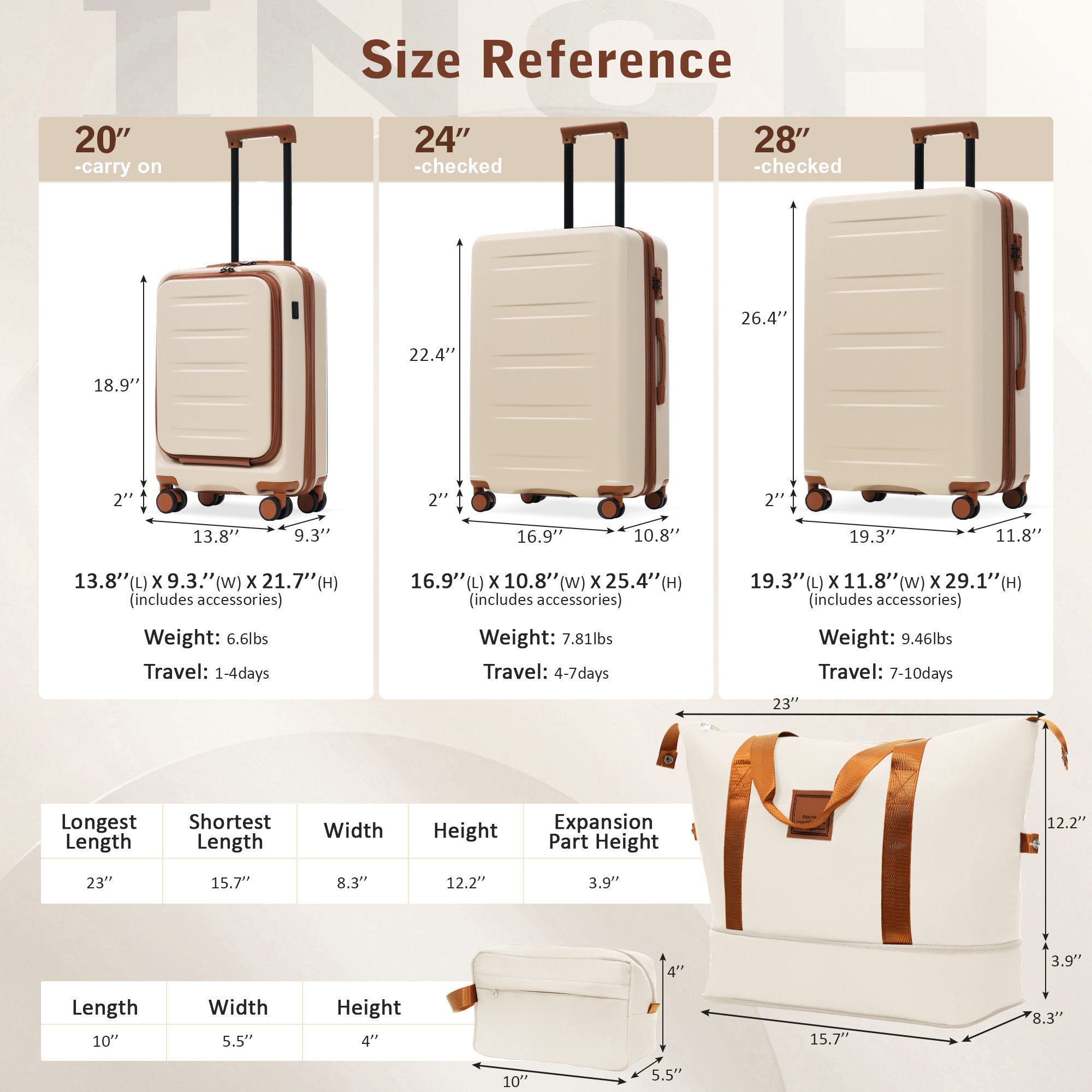 Misopily 5 Piece Luggage Set 20 Inch Front Opening Carry On with USB 24 ...