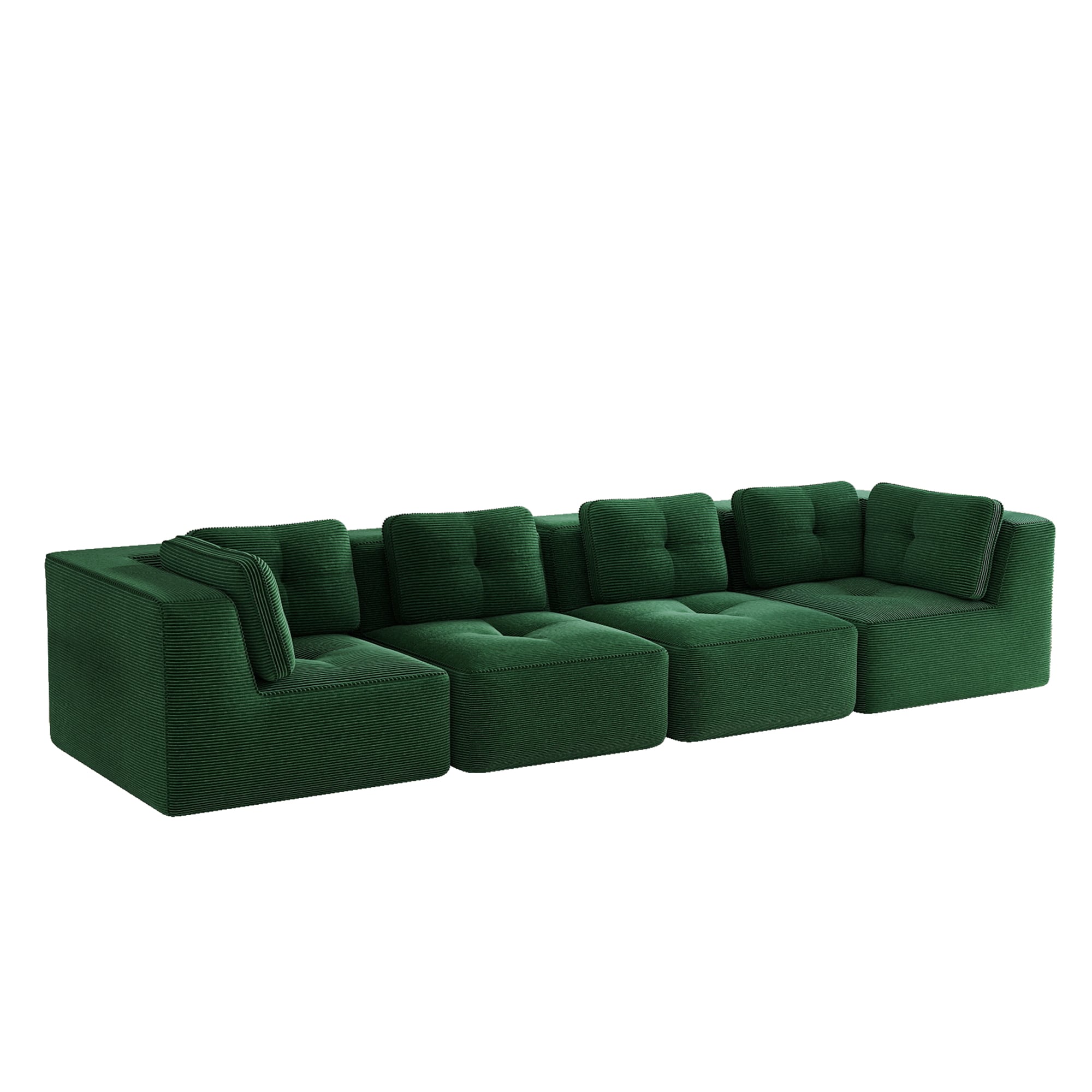 LOVMOR Modular Corduroy Sectional Sofa 4 Seater Couches for Living Room ...