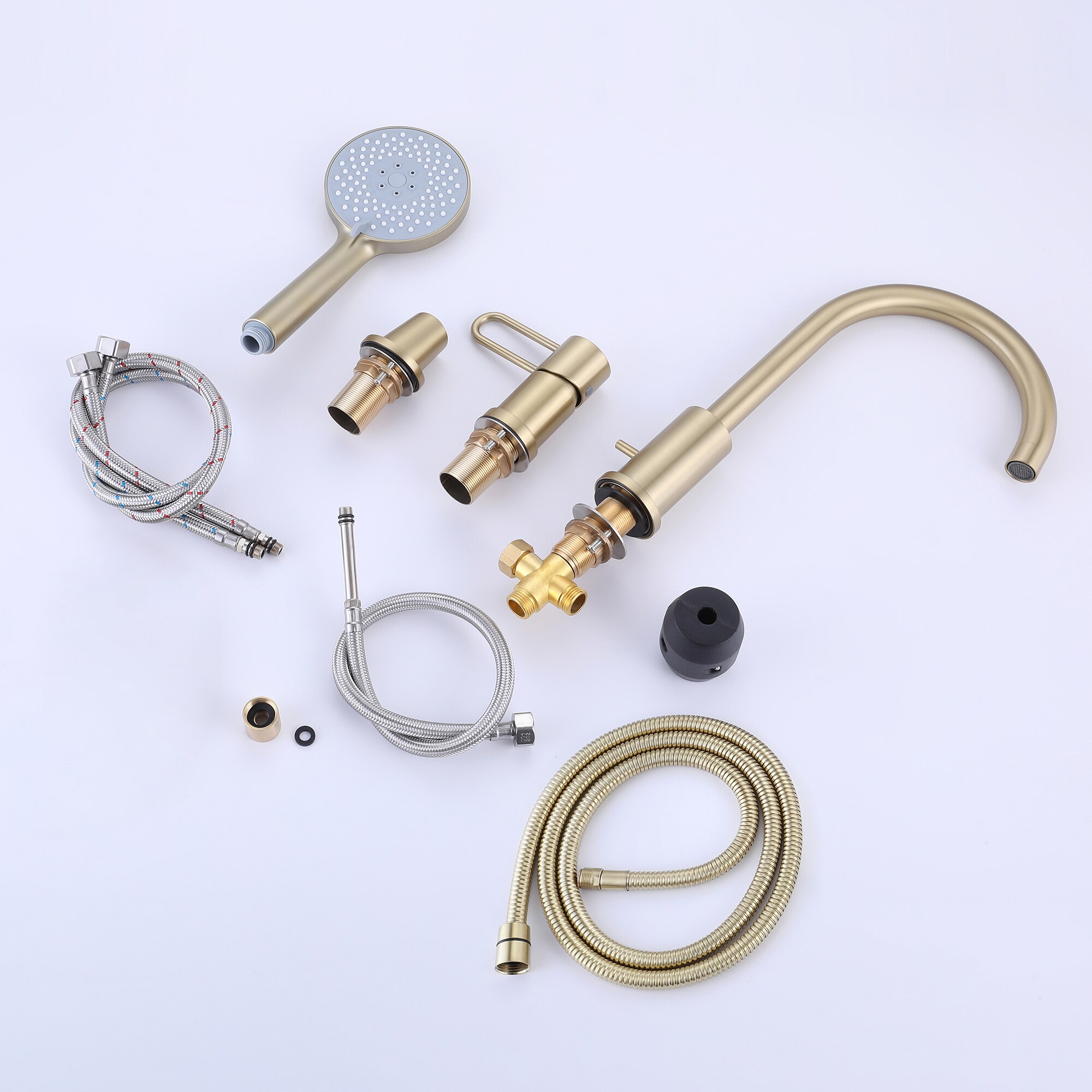 Royal Guard Brushed Gold 1-handle Deck-mount Roman High-arc Bathtub ...