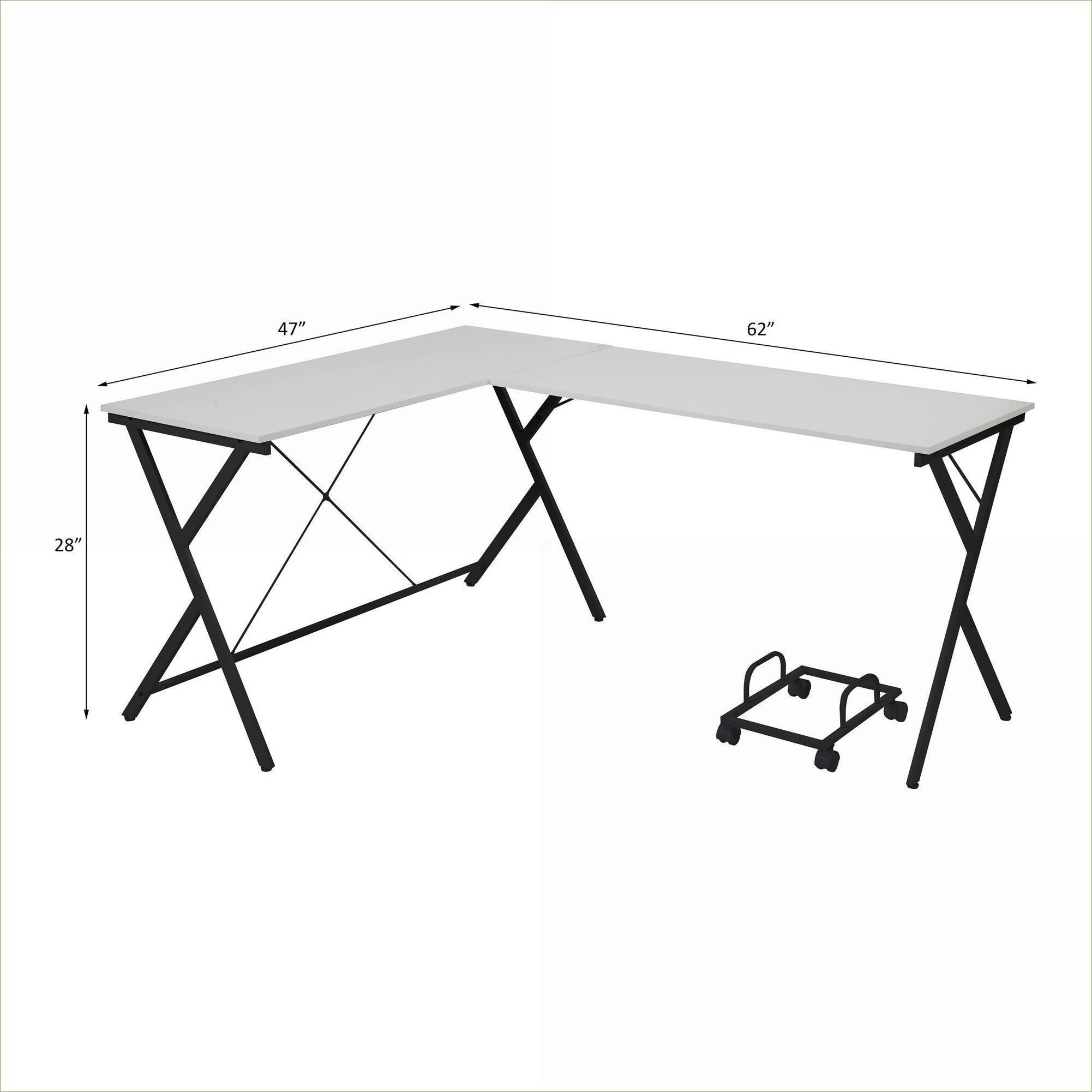 Watnature Black-toned Metal and Synthetic Wood L-Shaped Computer Desk ...