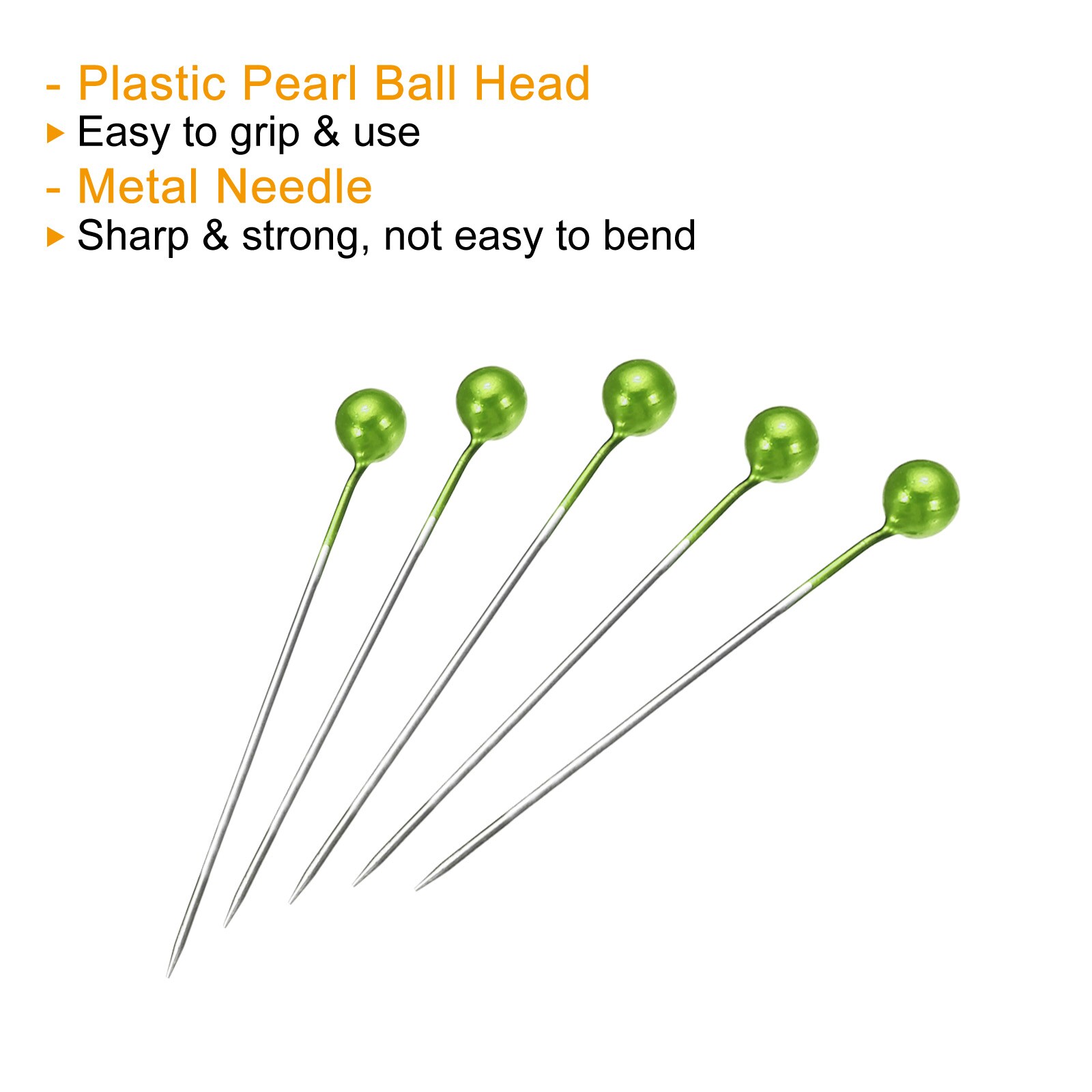 PATIKIL Pearlized Sewing Pins 2 Set Stainless Steel Ball Head Needle ...