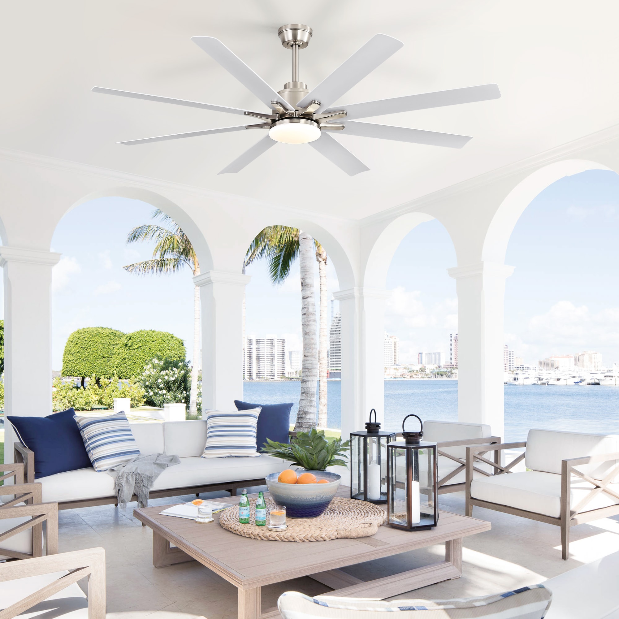 GDFStudio 52-Inch Smart Ceiling Fan With Lights 6 Wind Speed With 8 ...