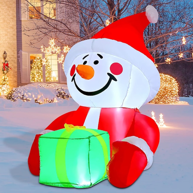 Goosh 4 4 Ft Lighted Santa Christmas Inflatable In The Christmas