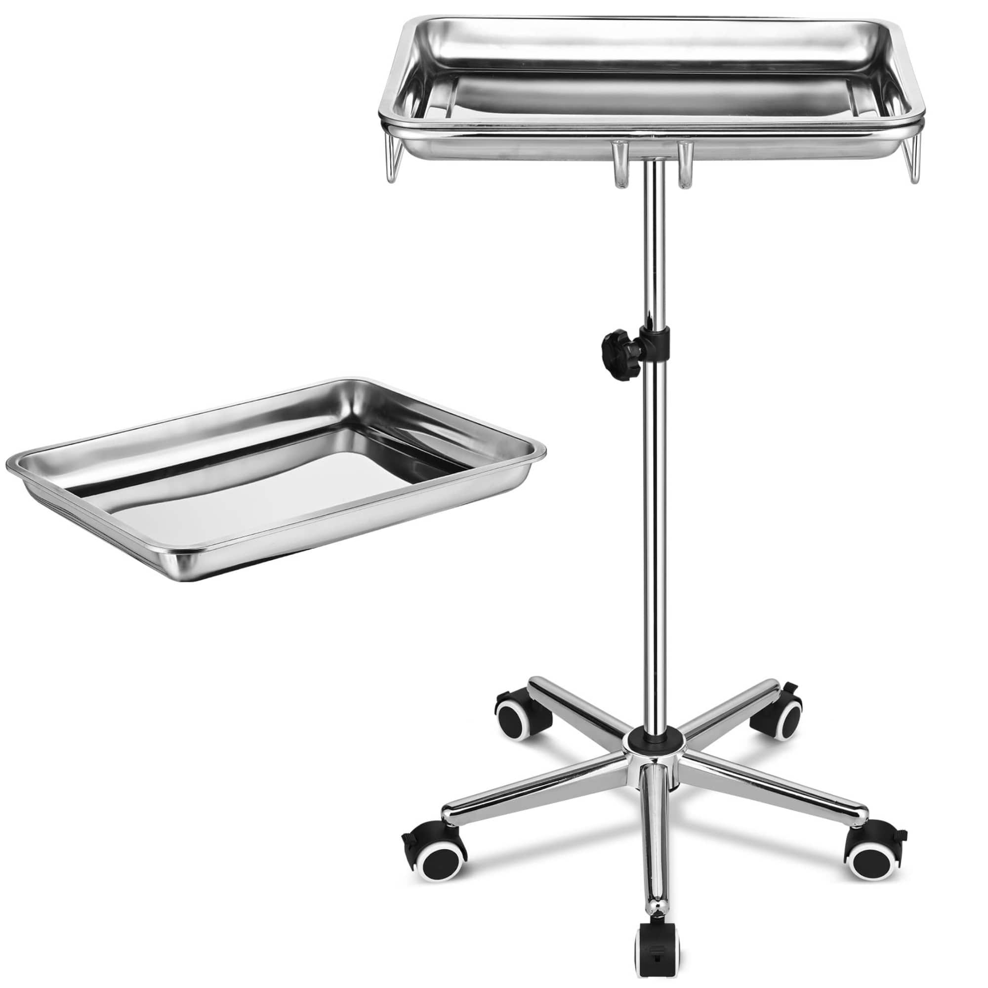 Yescom Mobile Mayo Stand Stainless Steel with Handle 2 Pack Trays on ...