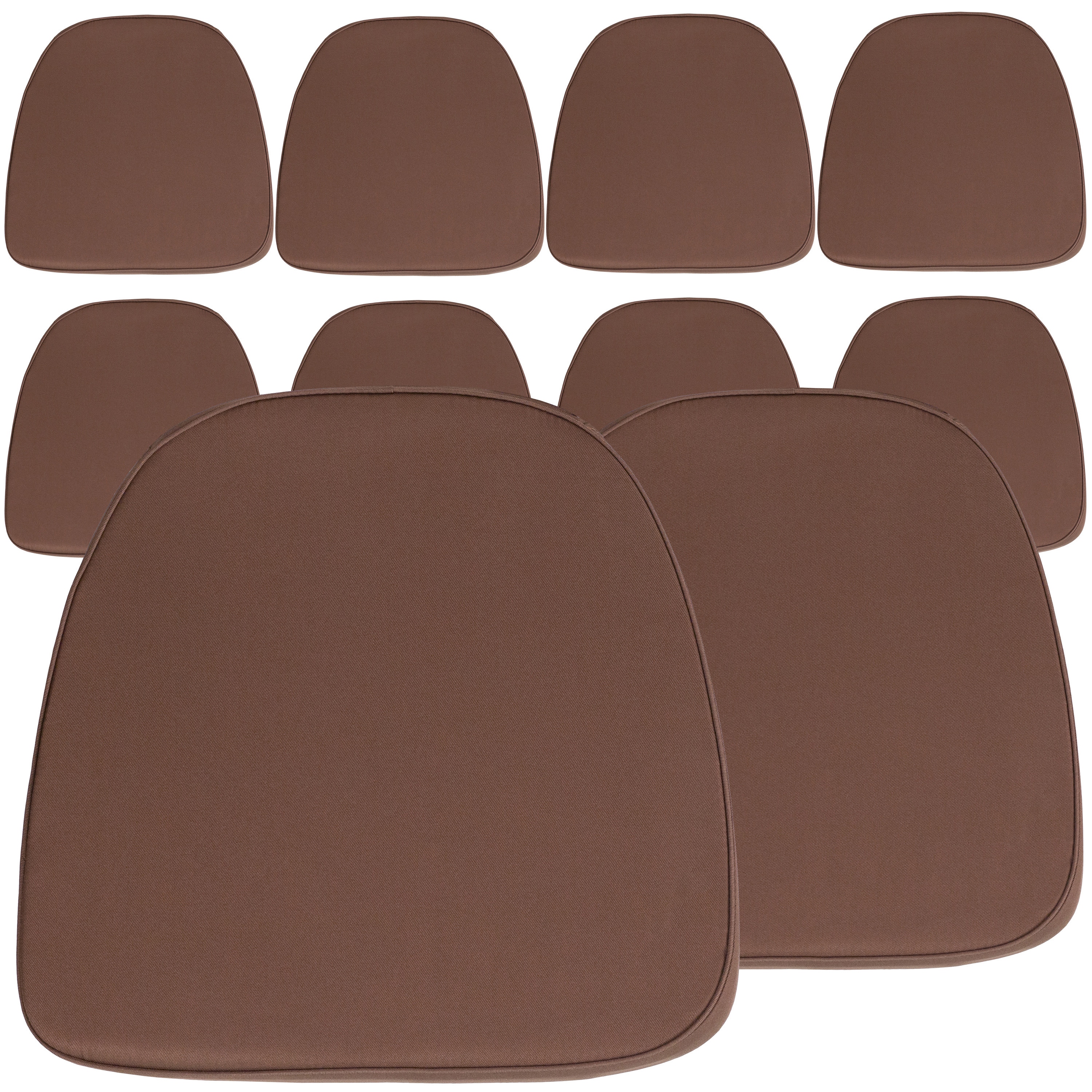 Flash Furniture Amelia 10 Pack Soft Brown Fabric Chiavari Chair Cushion ...