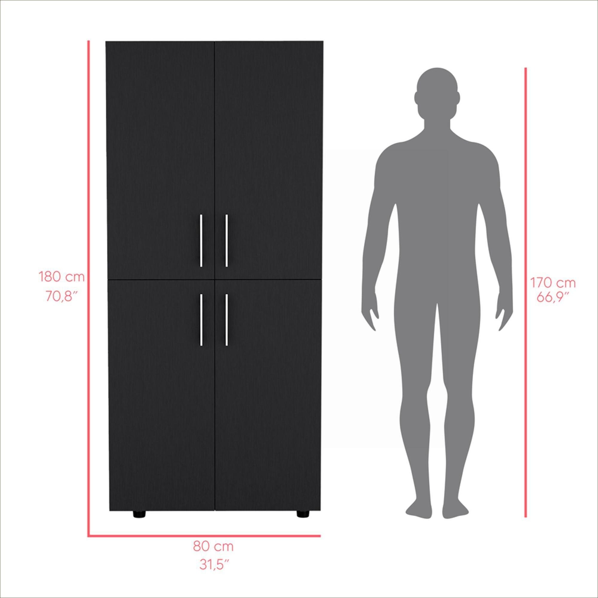 Watnature Double Cabinet Freestanding Wardrobe Bedroom Clothing Storage ...