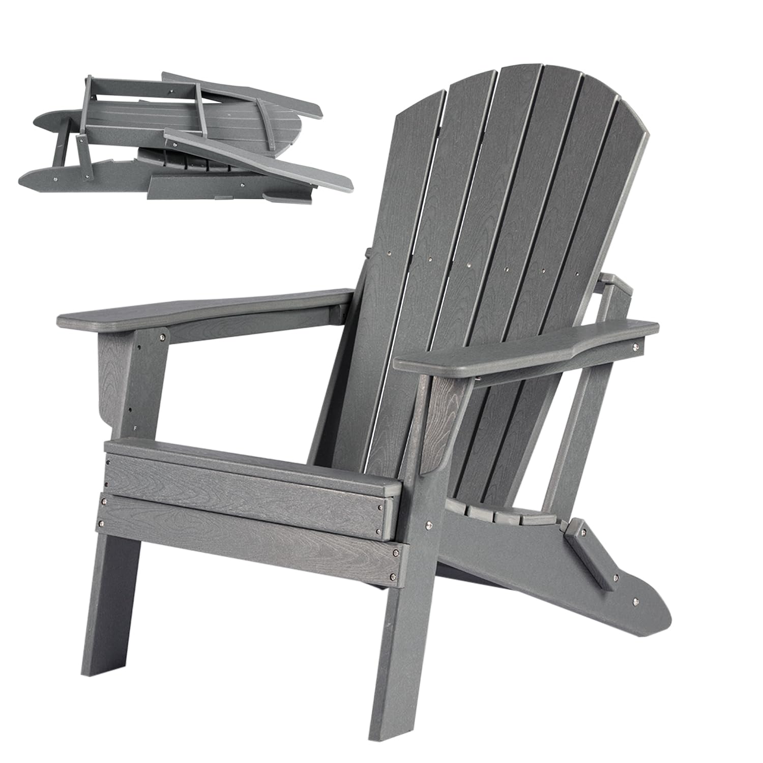 GarveeLife Folding Adirondack Chair Ultimate Comfort with Deep Seat and ...