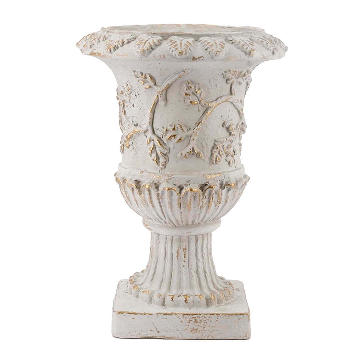 Wooakway 14x14x20.3-In Ornate Magnesium Urn Planter With Distressed ...