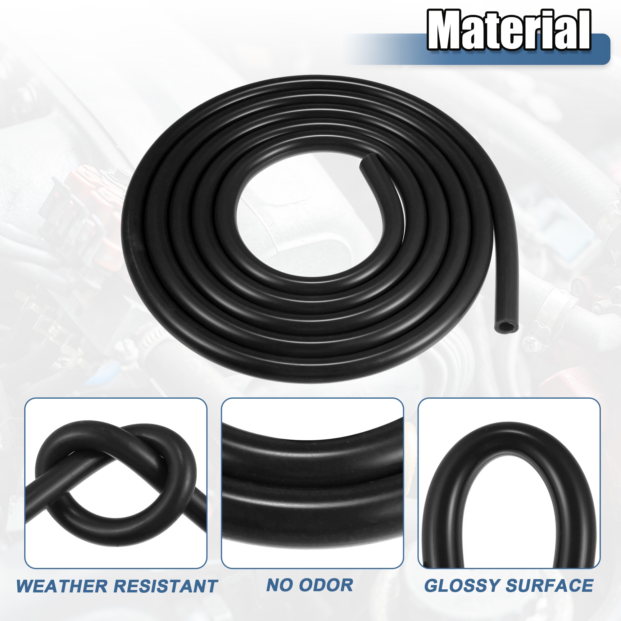 Unique Bargains 1set Silicone Vacuum Tubing Hose 300cm 10mm ID Engine ...