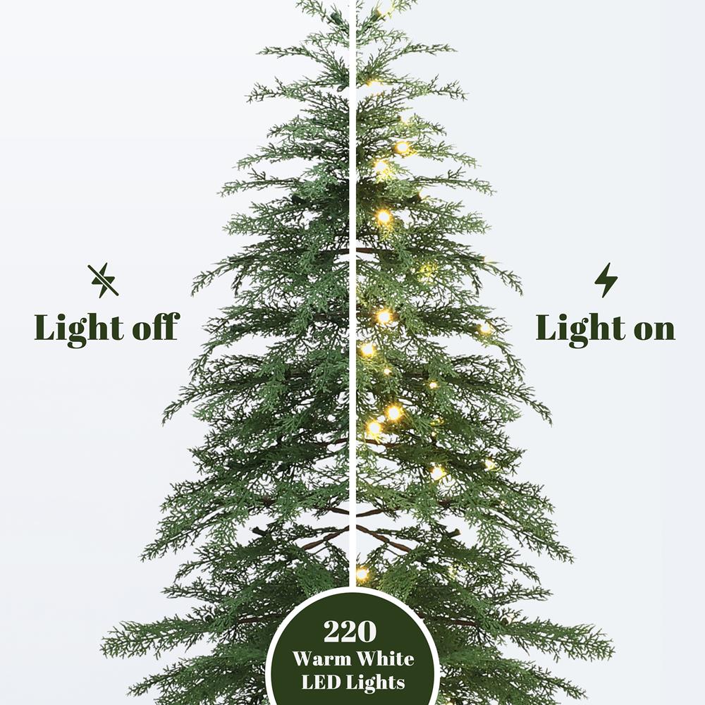LuxenHome 4-ft Pre-lit Flocked Assorted Artificial Christmas Tree with ...