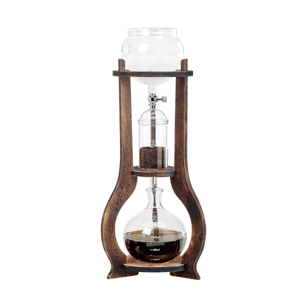 Nispira Iced Coffee Cold Brew Drip Tower Coffee Maker with Wooden Frame ...