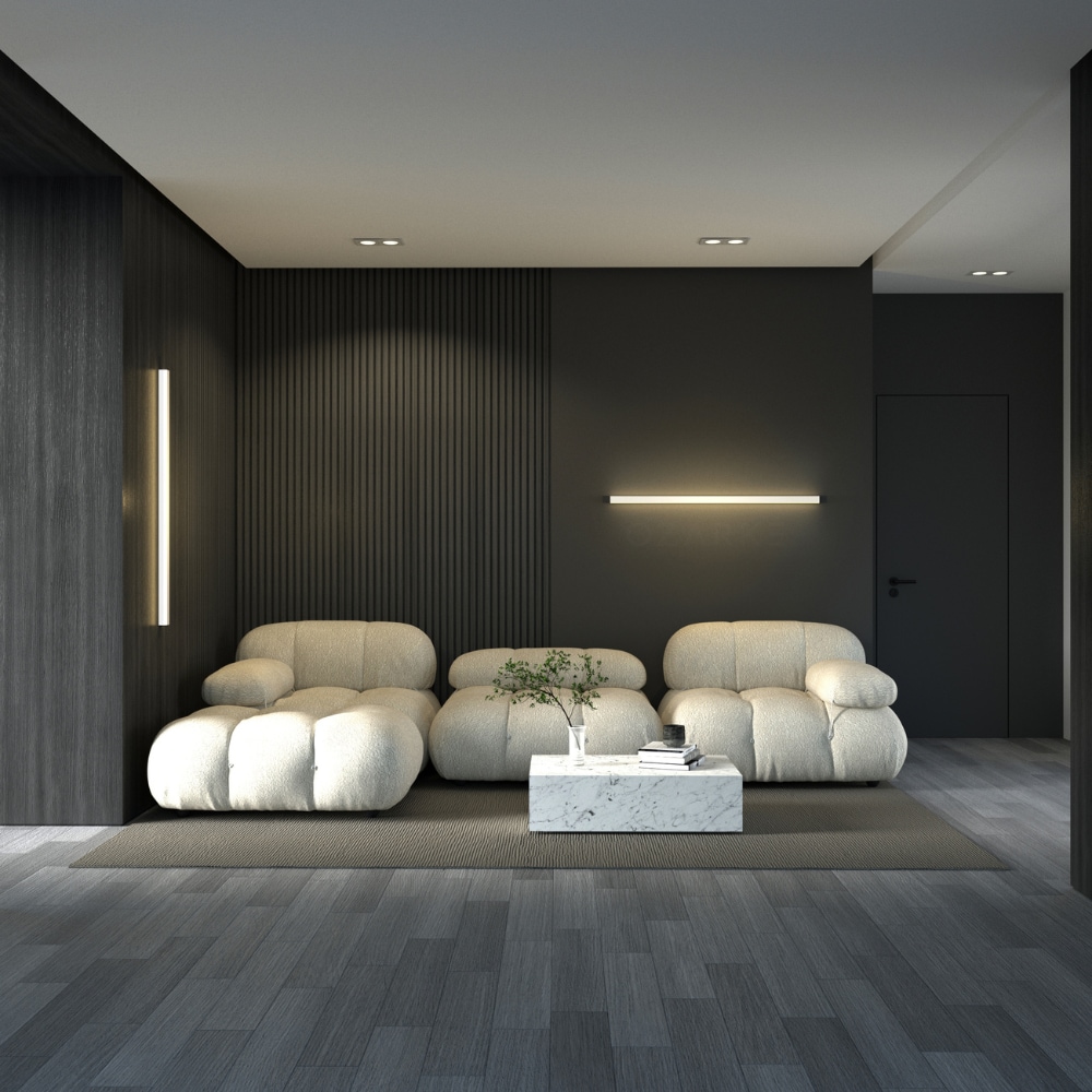 Ozarke Linear Minimalist Wall Lamp - White / Cold White 6000K / 80 ...