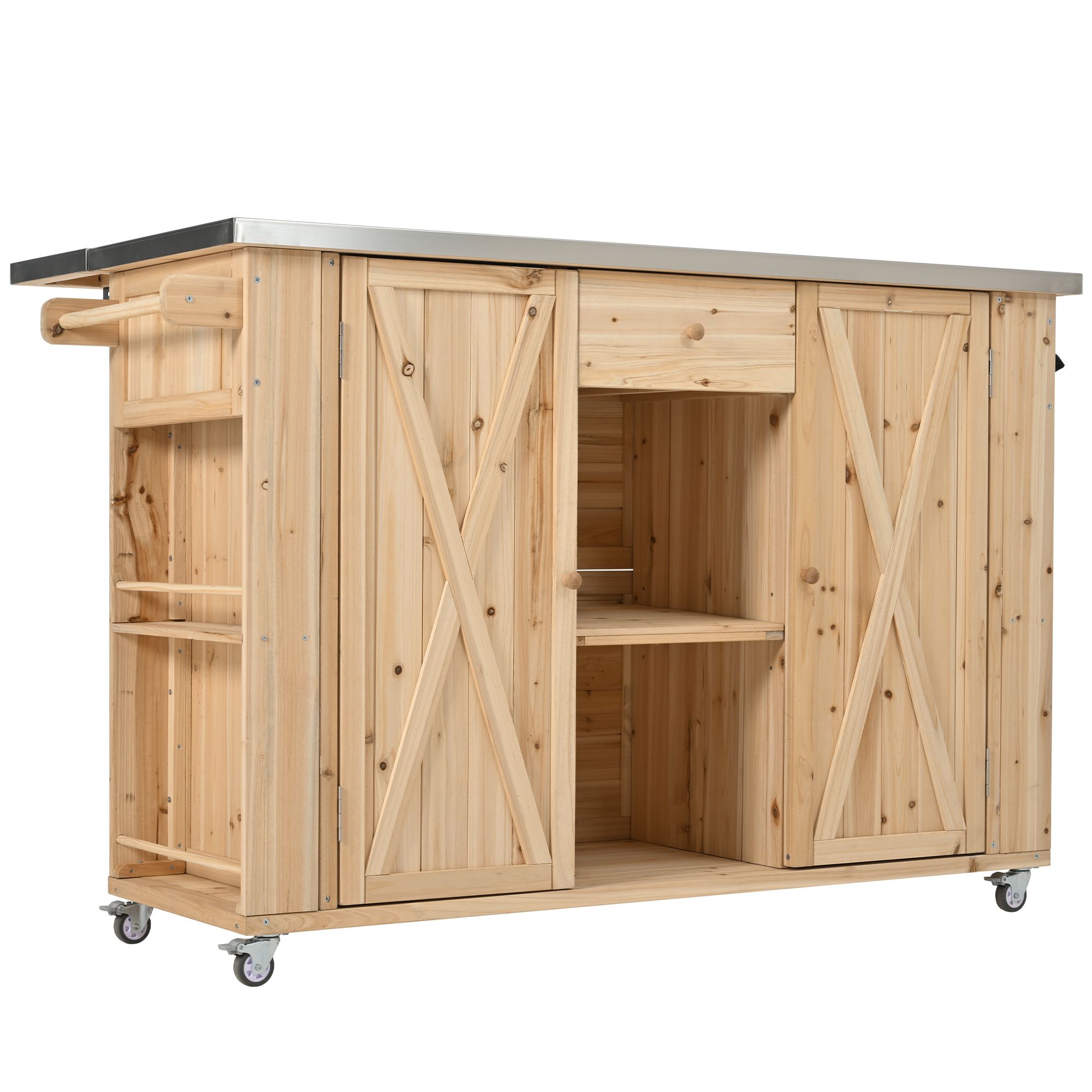 Clihome with Stainless Steel Top Natural Douglas fir Outdoor Serving ...