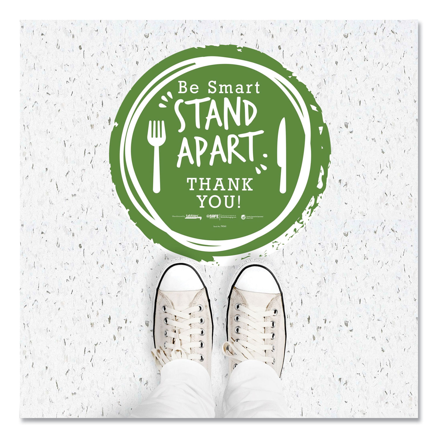 Tabbies Besafe Messaging Floor Decals Be Smart Stand Apart; Knife fork ...