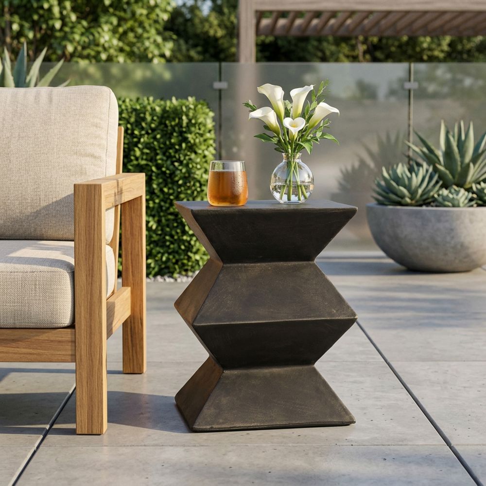 Blisstyle Outdoor Lightweight Concrete Side Table Mgo End Table Outdoor ...