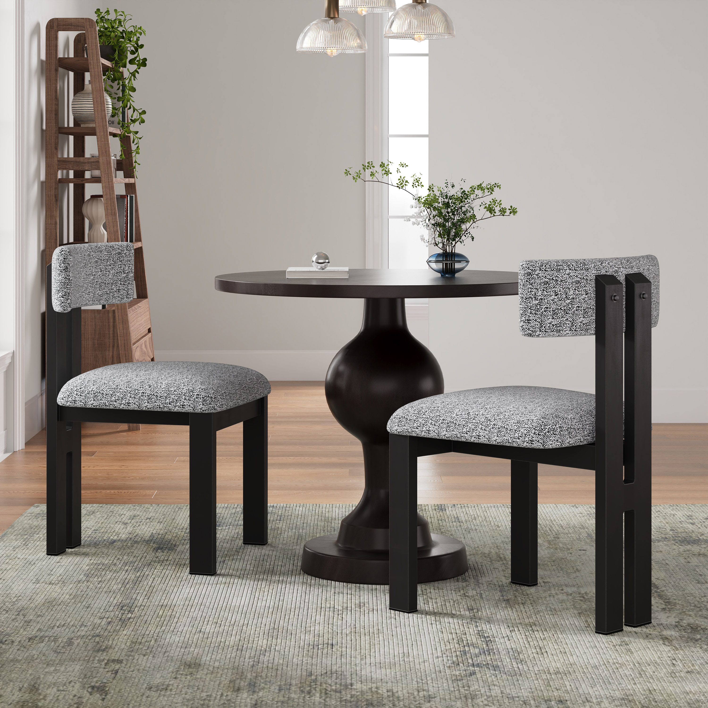 Christopher Knight Home Warell Upholstered Armless Dining Chairs Metal ...
