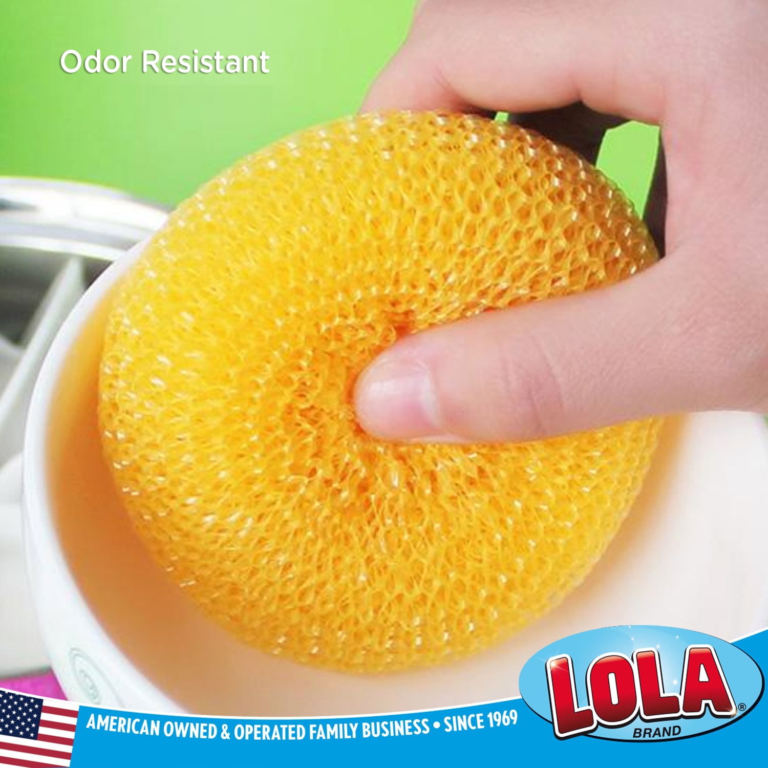 LOLA Plastic Mesh Scouring Pads 3 Pack Non Scratch for Dishes Assorted ...