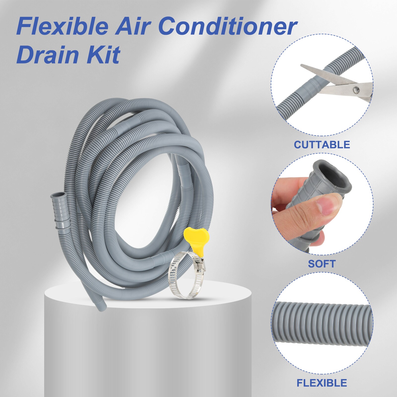 PATIKIL 19.7Ft Air Conditioner Drain Kit 2 Set Universal AC Drain Hose ...