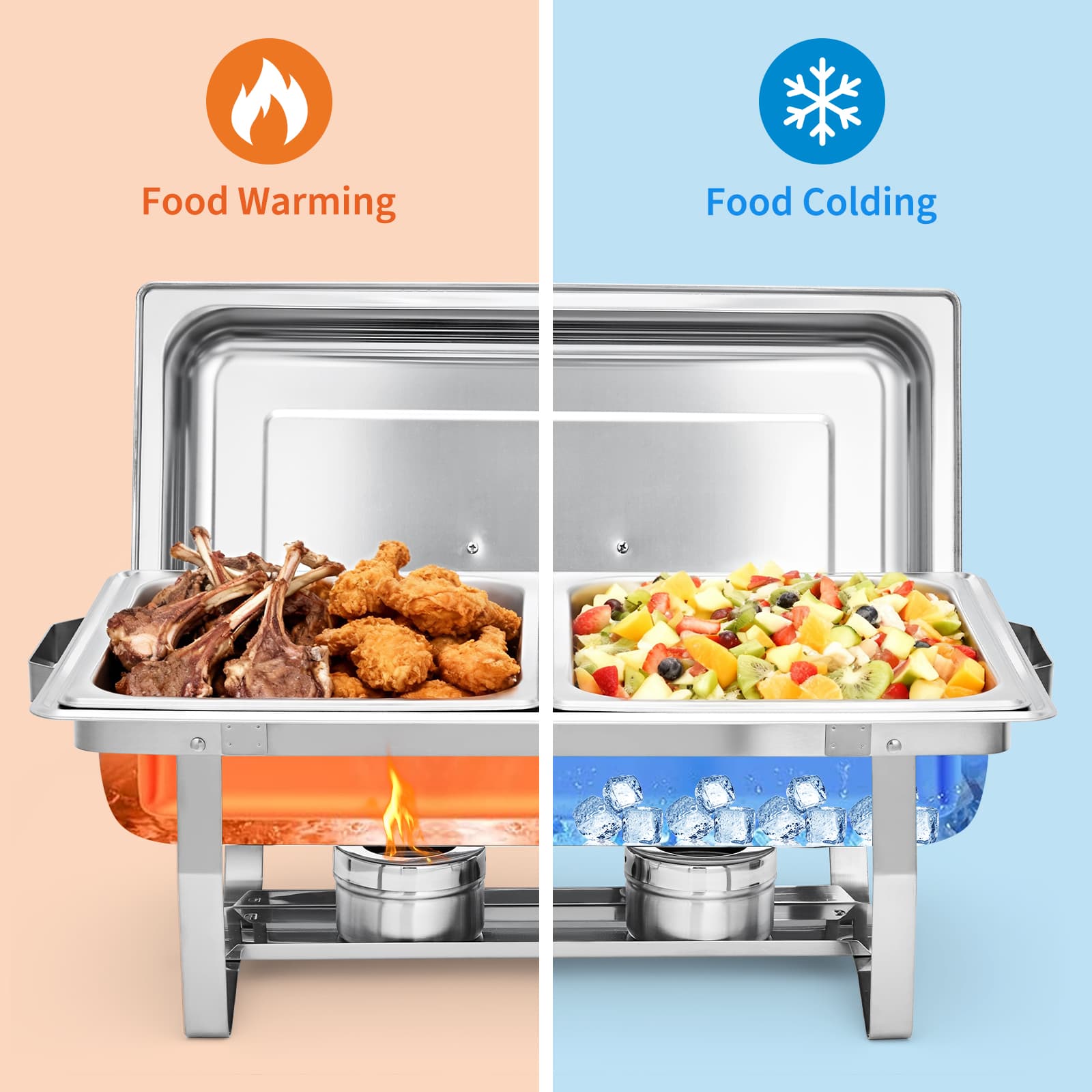 Garvee 4 Pack Chafing Dish Buffet Set 8 QT Stainless Steel Chafing ...