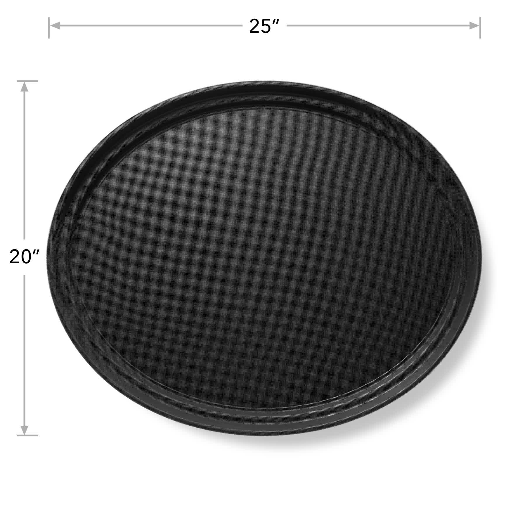 Jubilee 25-in Oval Non-Slip Restaurant Serving Tray - Black - NSF in ...