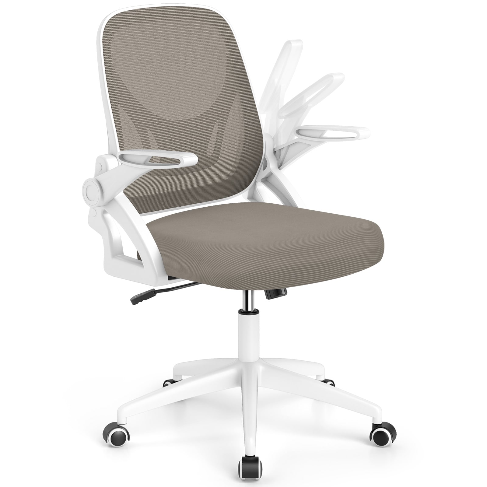Costway Costway Mesh Office Chair with Lumbar Support Flip up Arms ...