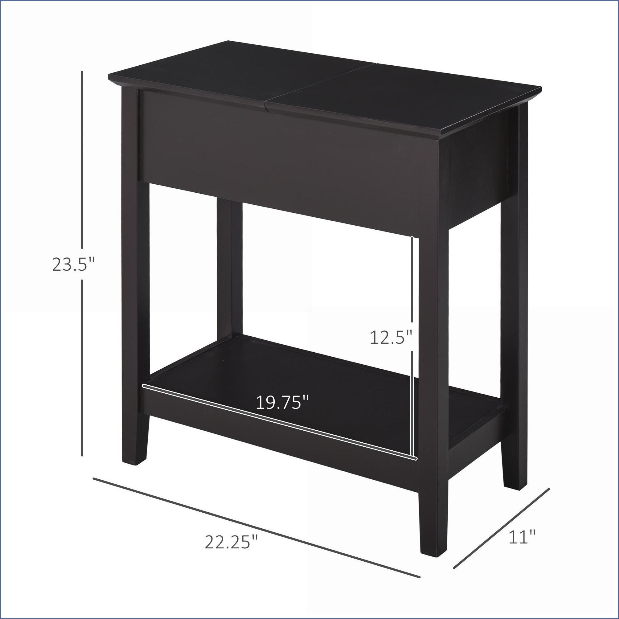 Watnature Dark Coffee Narrow Flip Top Coffee Table for Living Room ...
