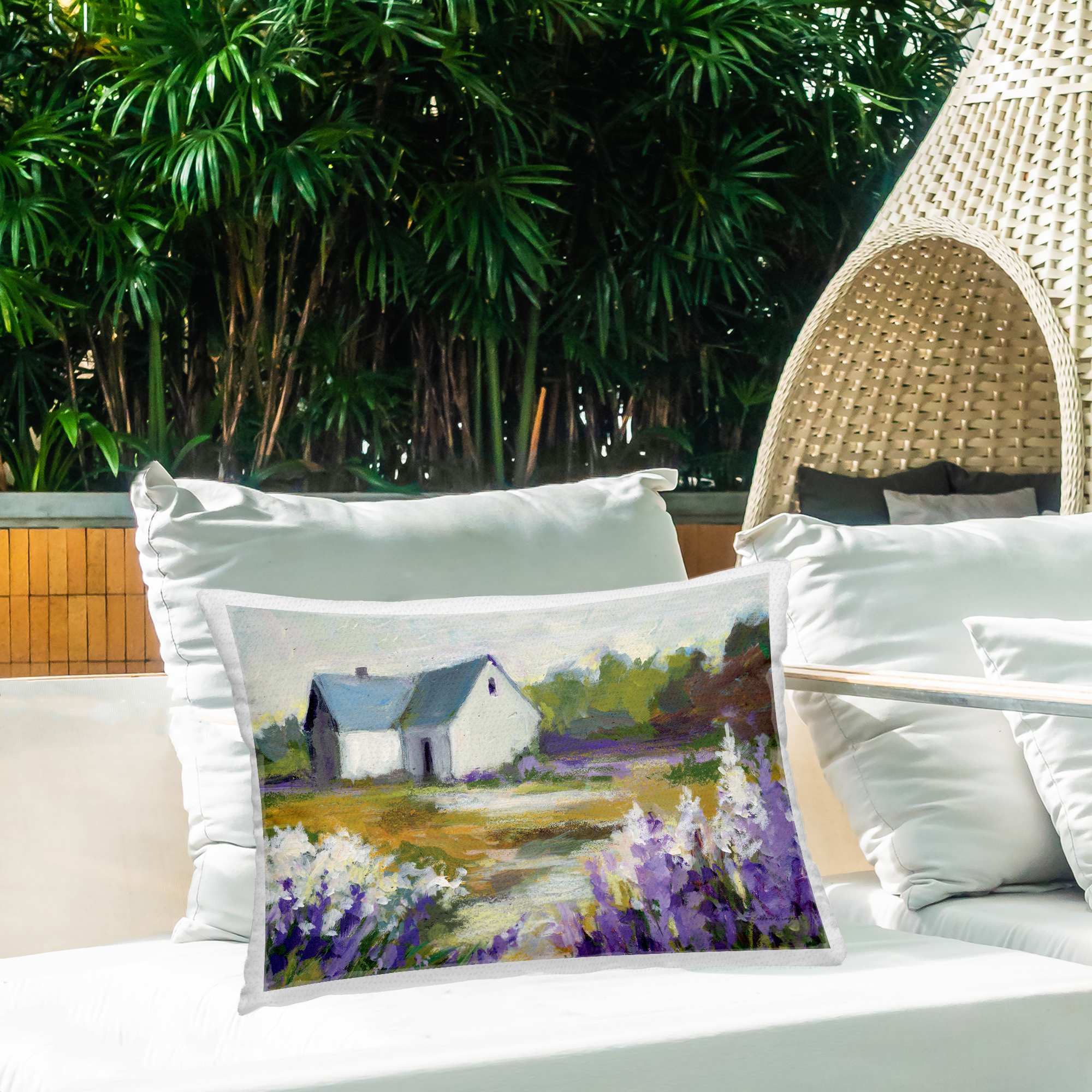 Stupell Industries Lavender Field and Cottage Outdoor Printed ...