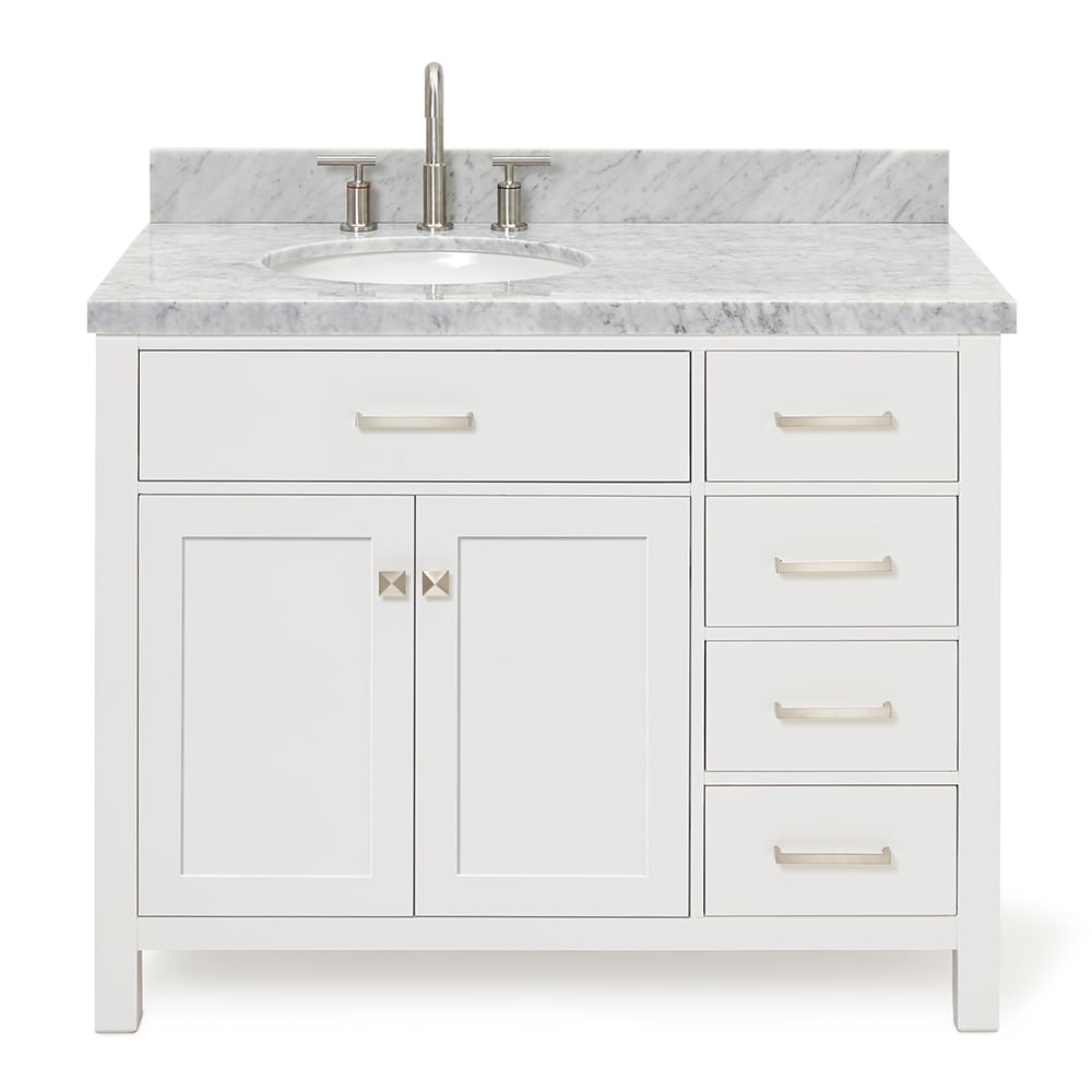 ARIEL Bristol 42-in White Undermount Single Sink Bathroom Vanity with ...