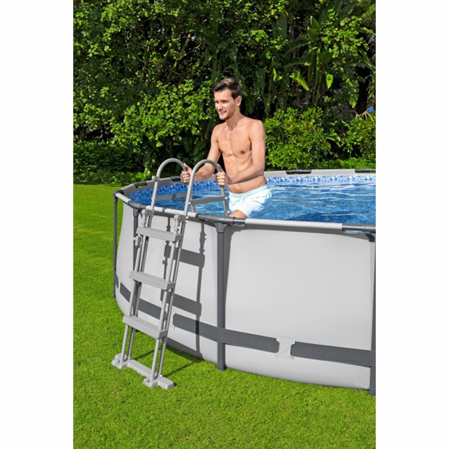 Bestway 15-ft x 15-ft x 42-in Metal Frame Round Above-Ground Pool with ...