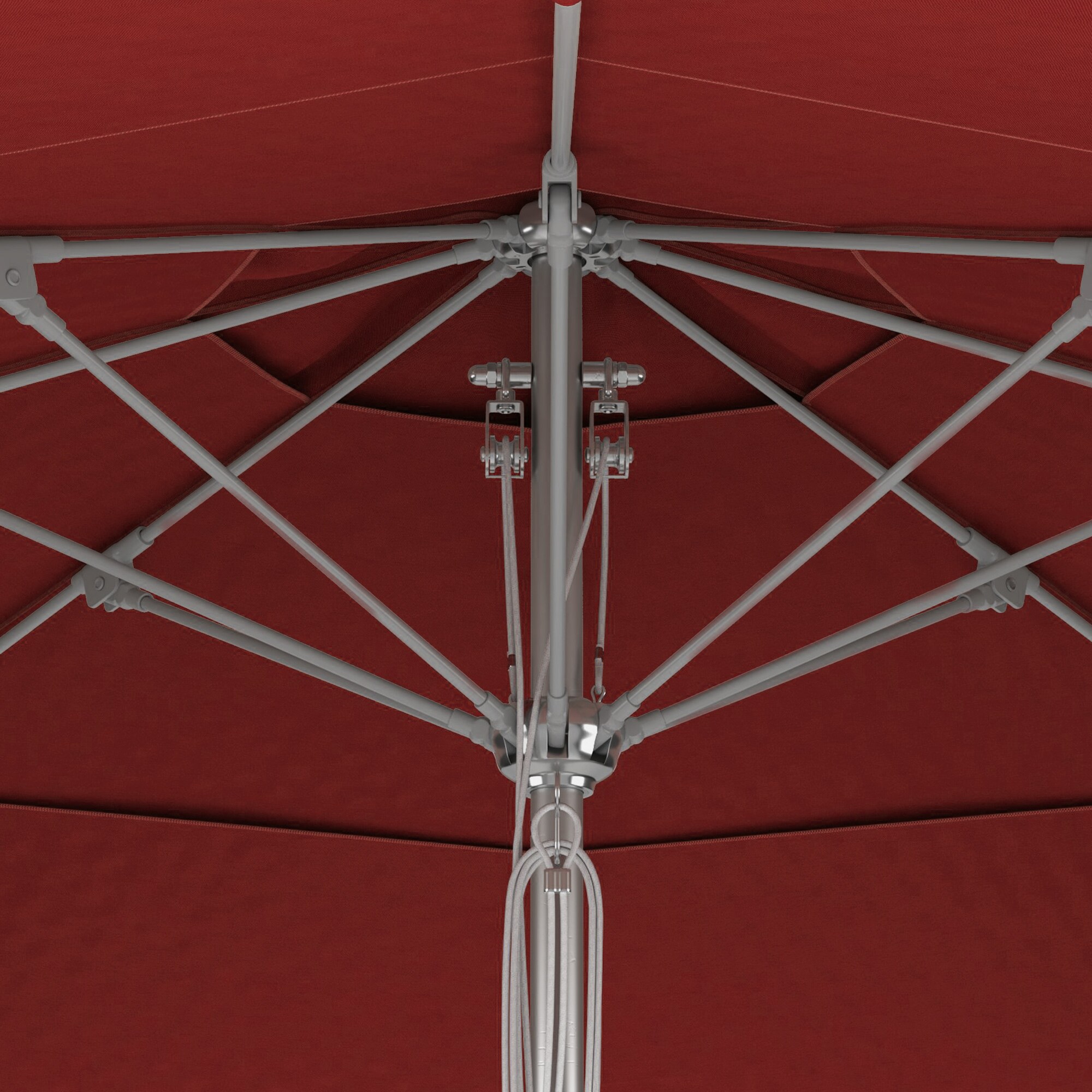 California Umbrella 11-ft Aluminum Red Market Patio Umbrella ...