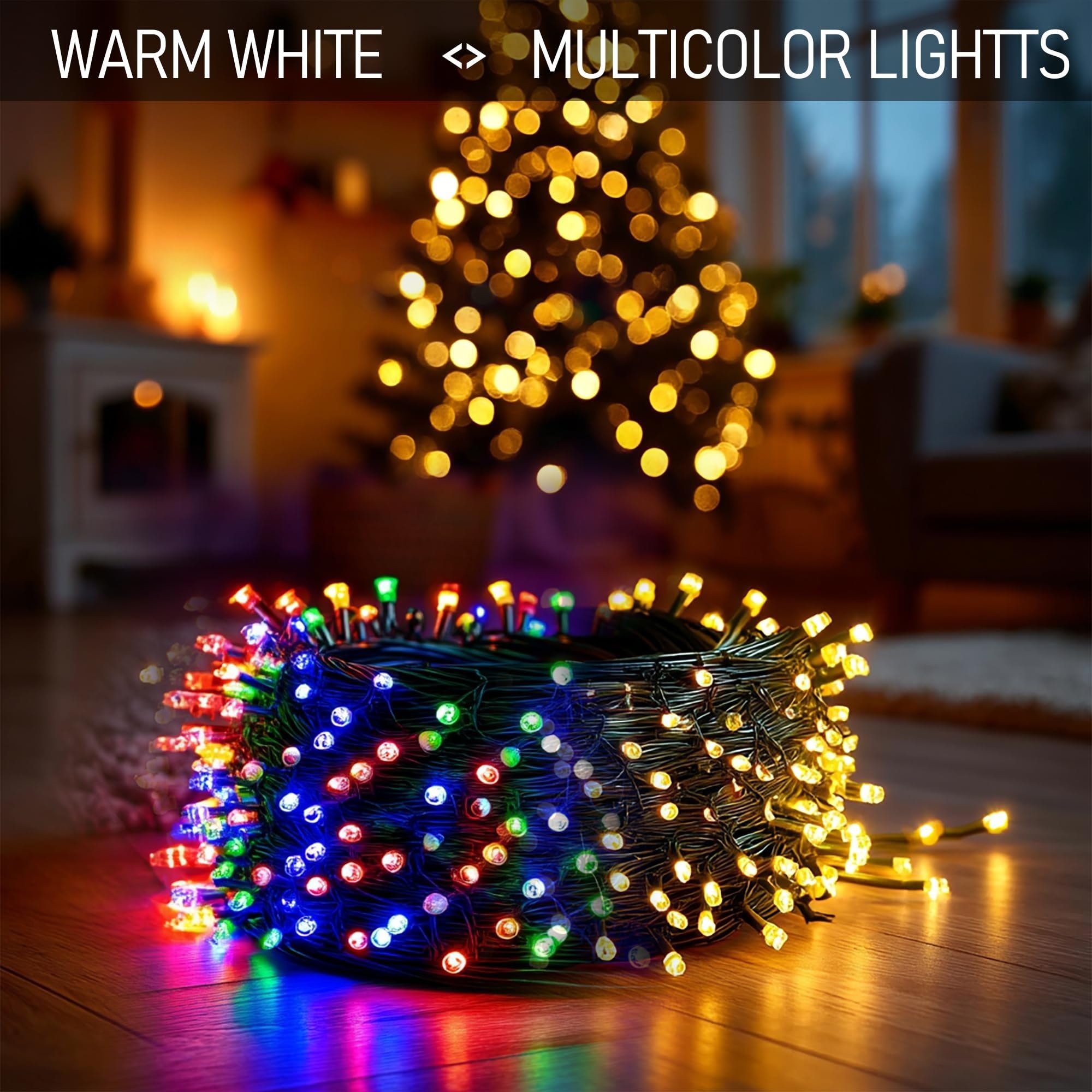 Lukvuzo Color Changing Christmas Lights 328FT 1000LED Warm White Multi ...