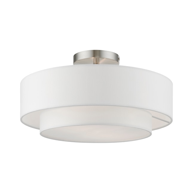 Livex Lighting Meridian 2-Light Brushed Nickel Semi mount light in the ... Livex Lighting Meridian 2-Light Brushed Nickel Semi mount light in the ...